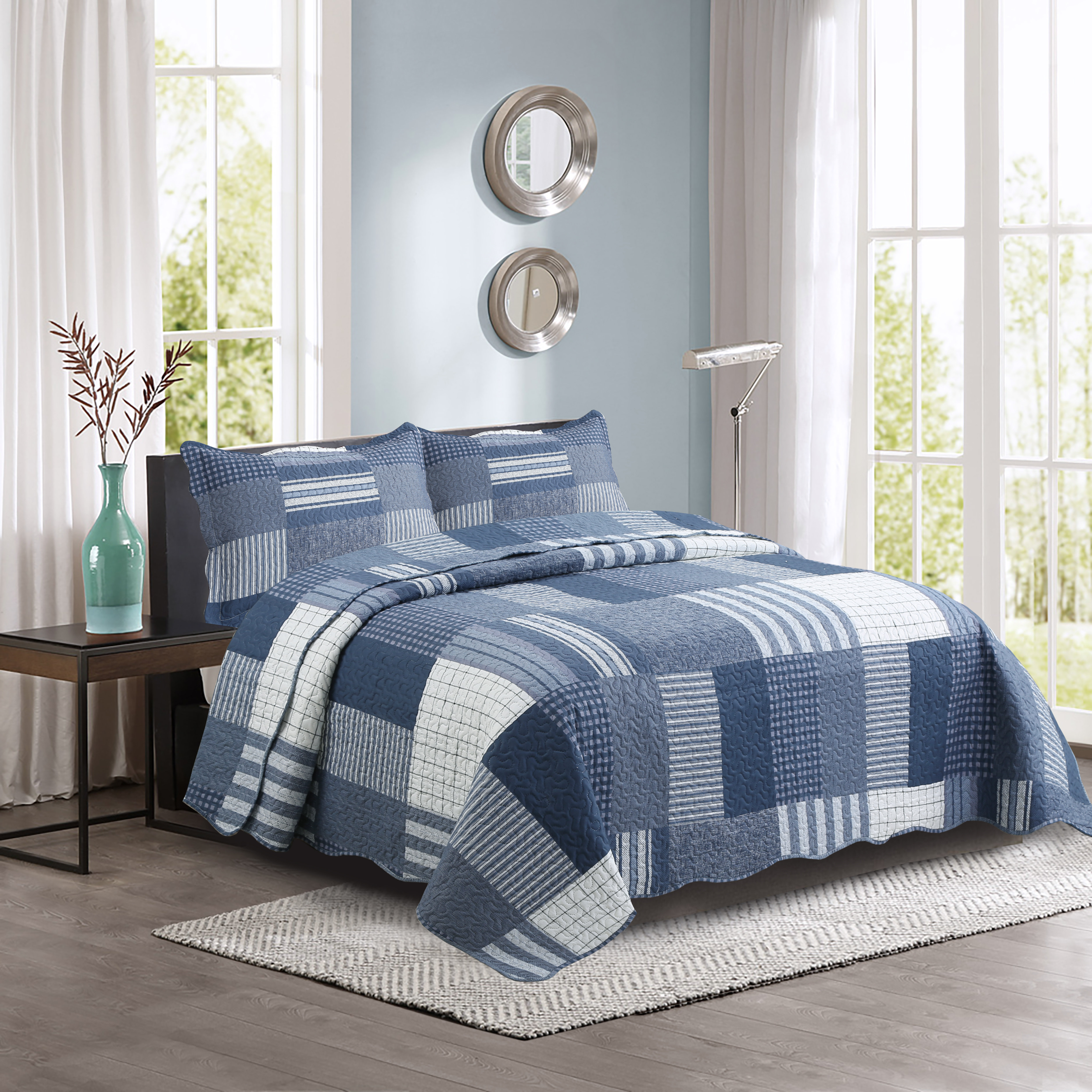 Marina Decoration Rich Printed Embossed Pinsonic Coverlet Bedspread ...