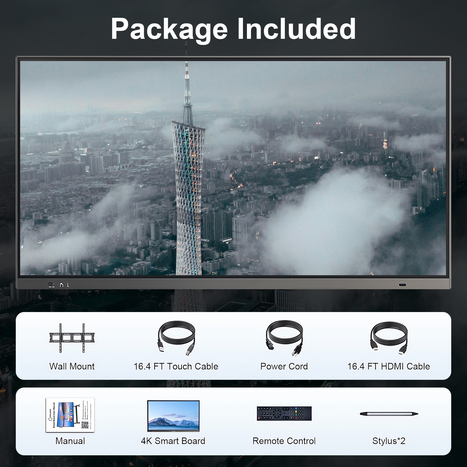 JYXCN Interactive Smart Board 65 Inch, Upgrade Your Space! All-in-One Touch Screen Interactive ...