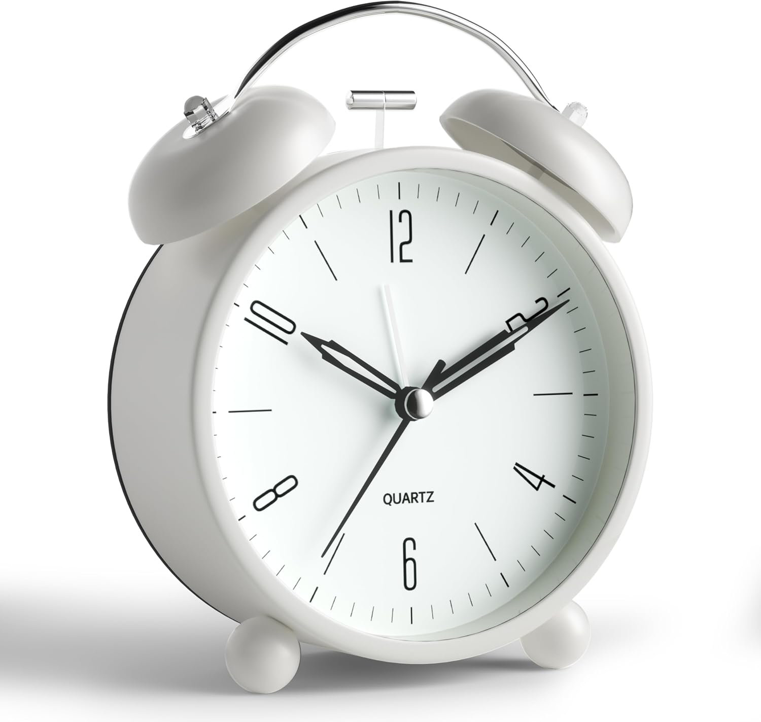 AZOPIR Twin Bell Loud Alarm Analog Alarm Clock 4 Inch Super Silent Non ...
