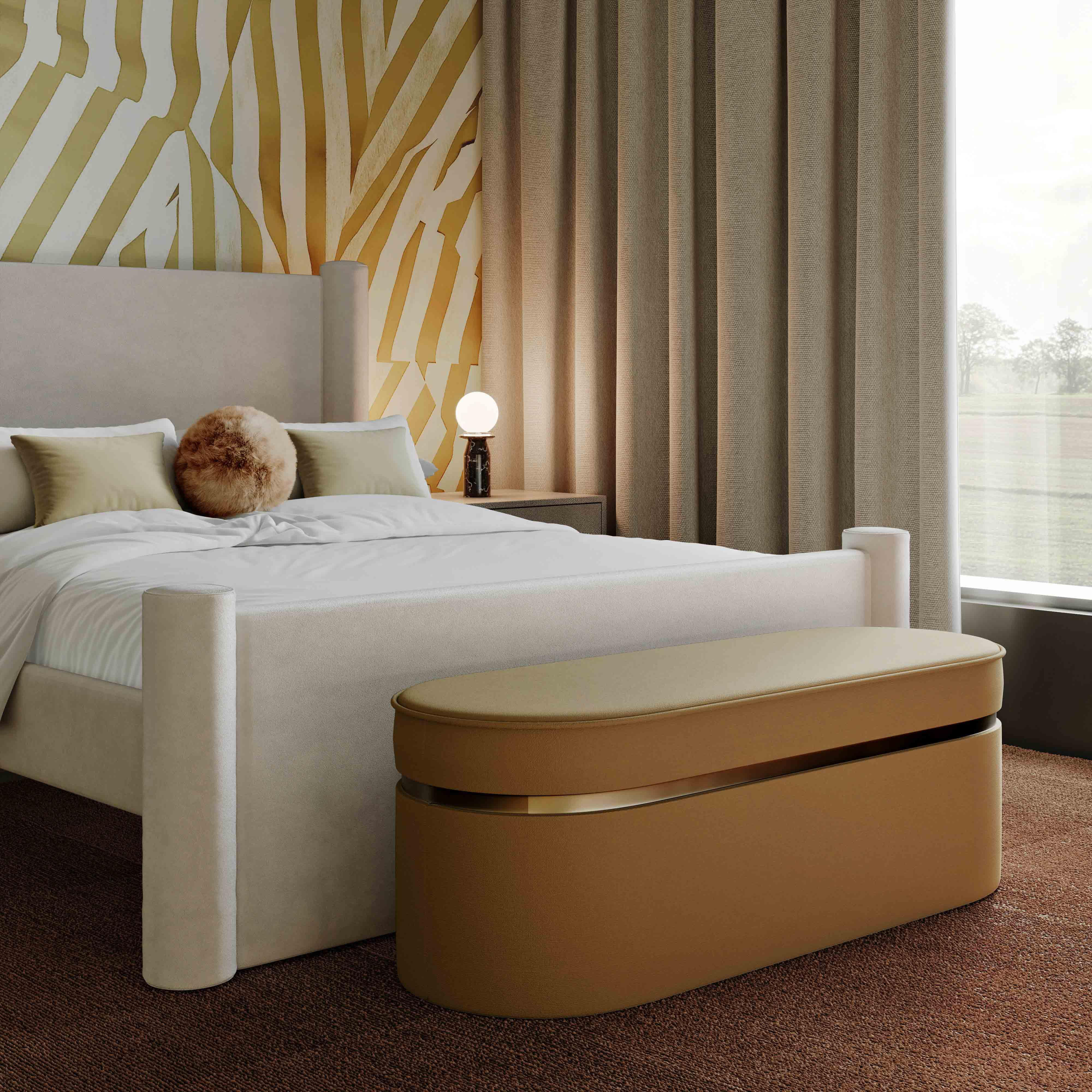 TOV Furniture Pomp Cream Velvet Bench - Wayfair Canada