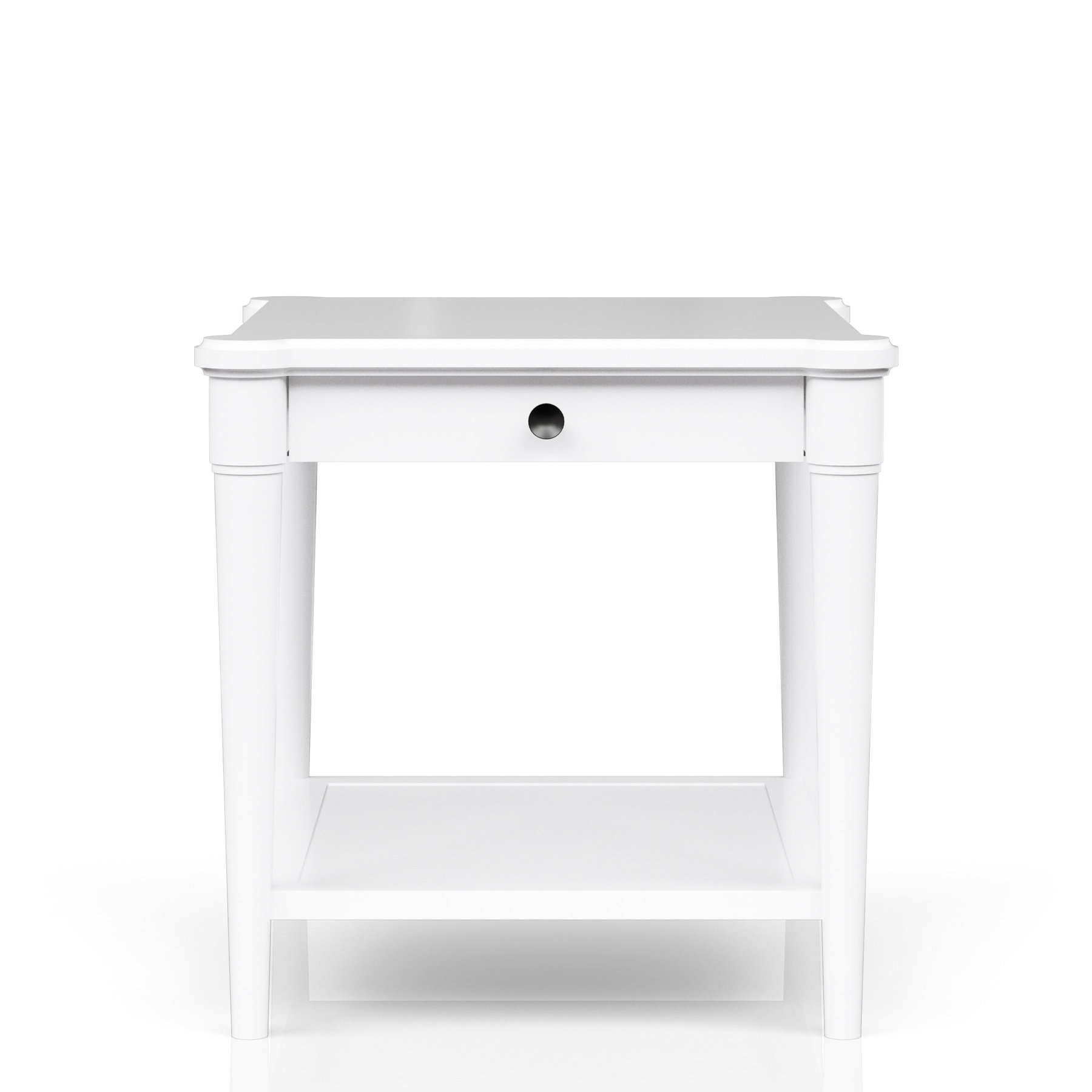 Dovecove White Storage End Table With Drawer, Solid Wood And ...