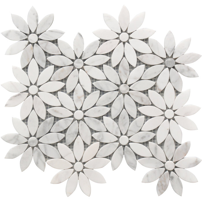 Roca Tiles Daisy Flower Marble Mosaic 10x12 & Reviews | Wayfair