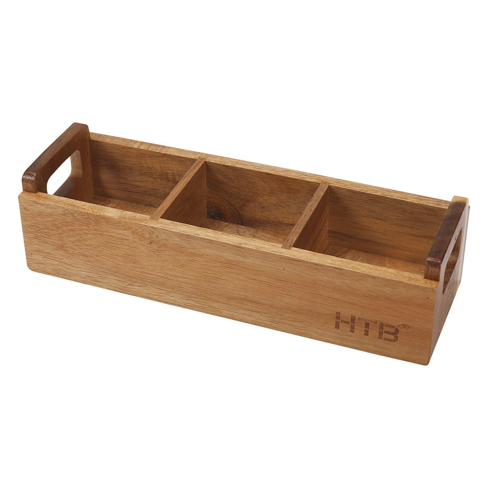 Htb Small Wooden Tea Bag Box, 3 Compartments Acacia Wood Tea Bag Chest ...