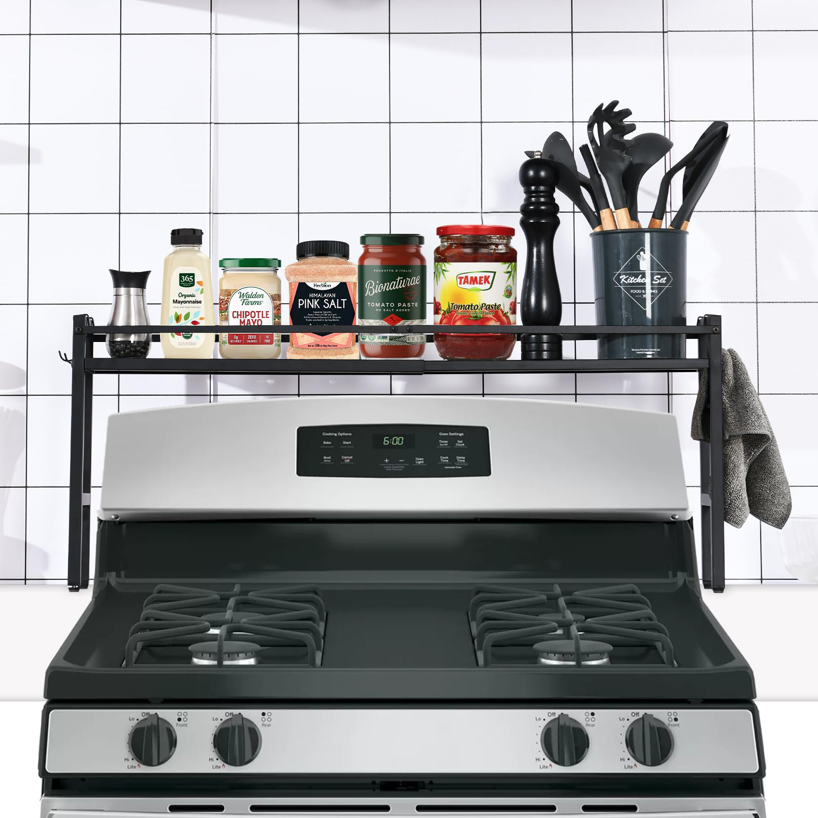 Latitude Run® Upgrade Stove Top Shelf,Over The Stove Spice Shelf For ...
