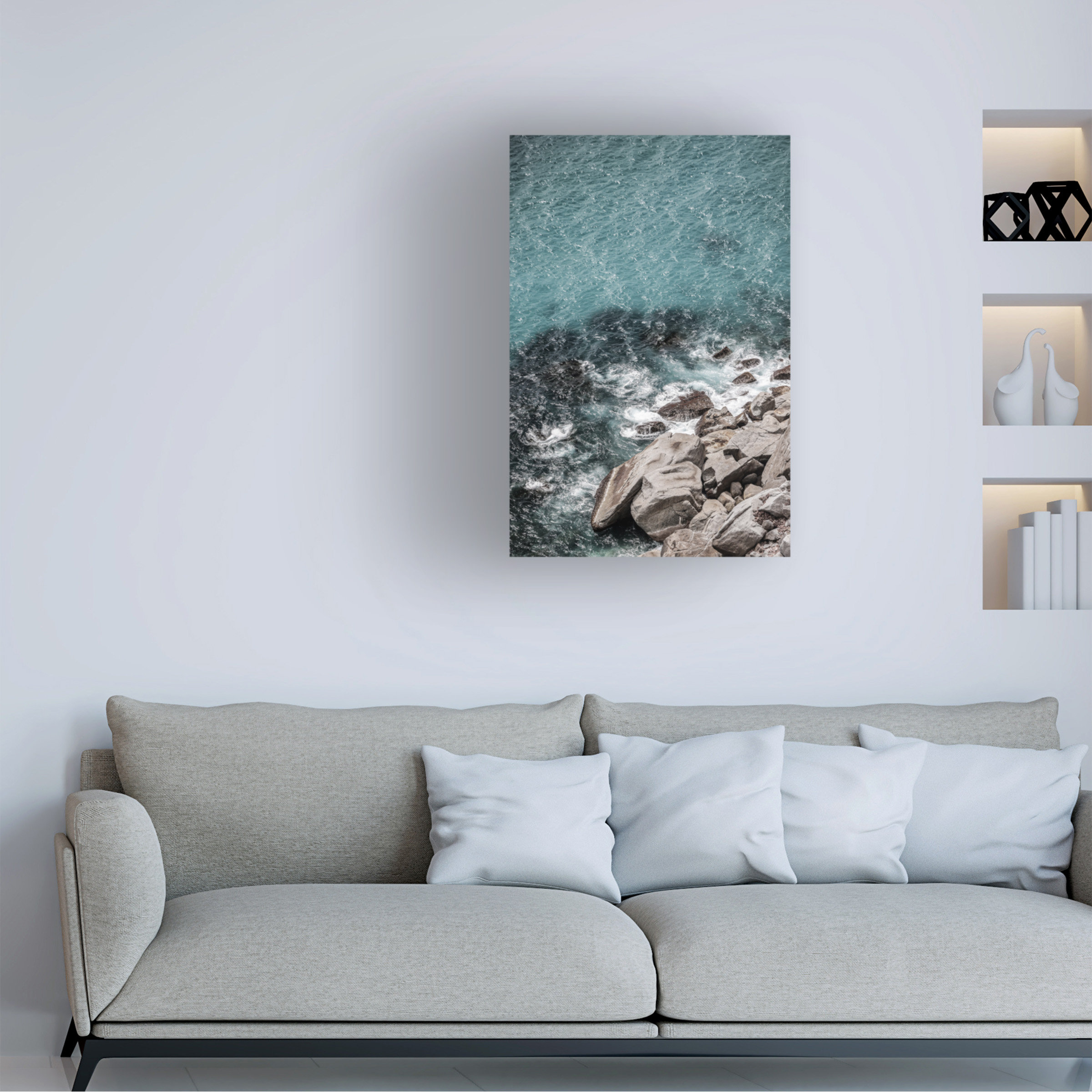 Highland Dunes Aqua Shores On Canvas by Shot By Clint Print | Wayfair
