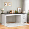 Winston Porter Computer Desk Executive Desk With 3 Drawers, Farmhouse ...