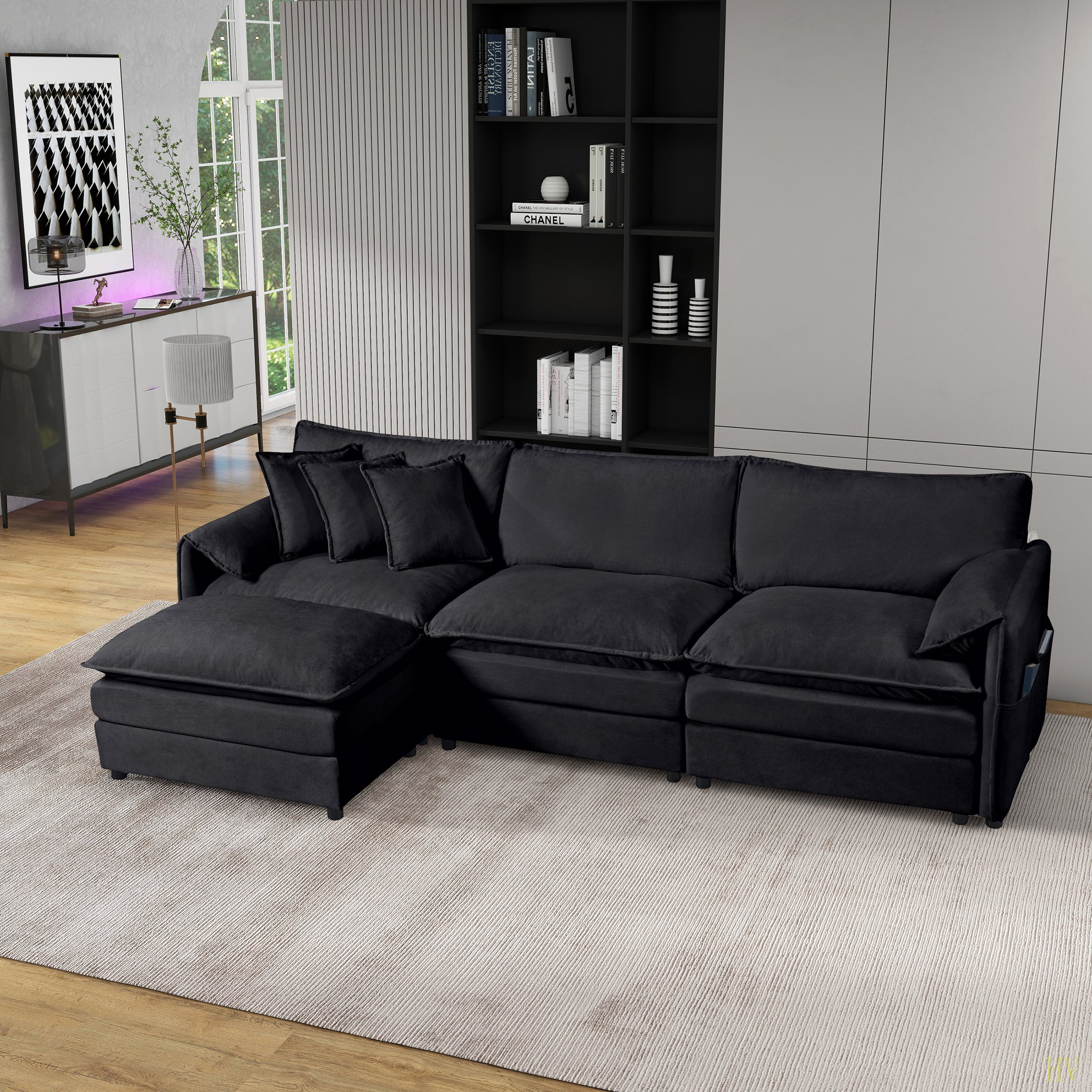 Latitude Run® Modular Sectional Sofa, Oversized Deep Seat L Shaped ...