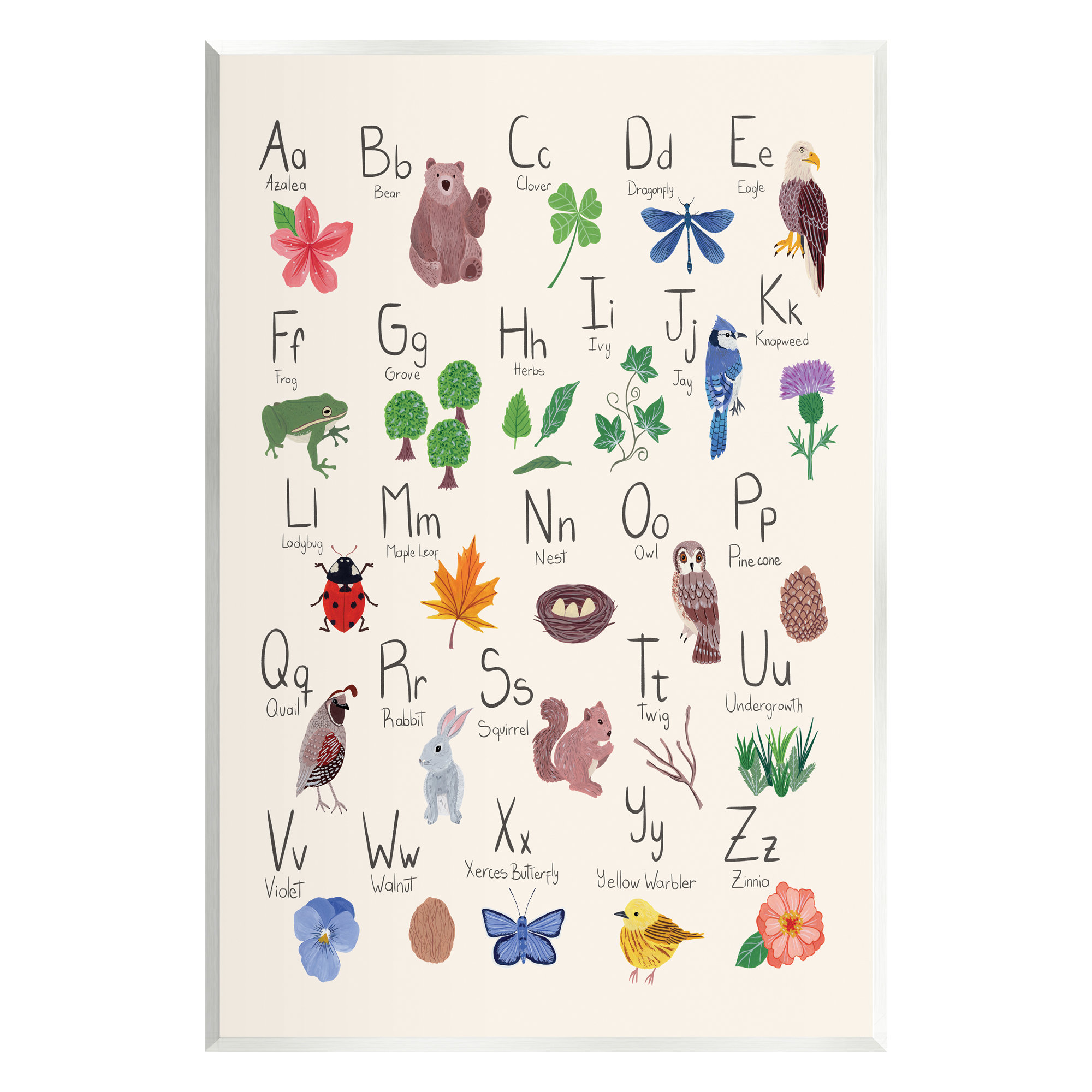 Stupell Industries Ba-939-Wood Animal Alphabet On Beige On MDF by ...