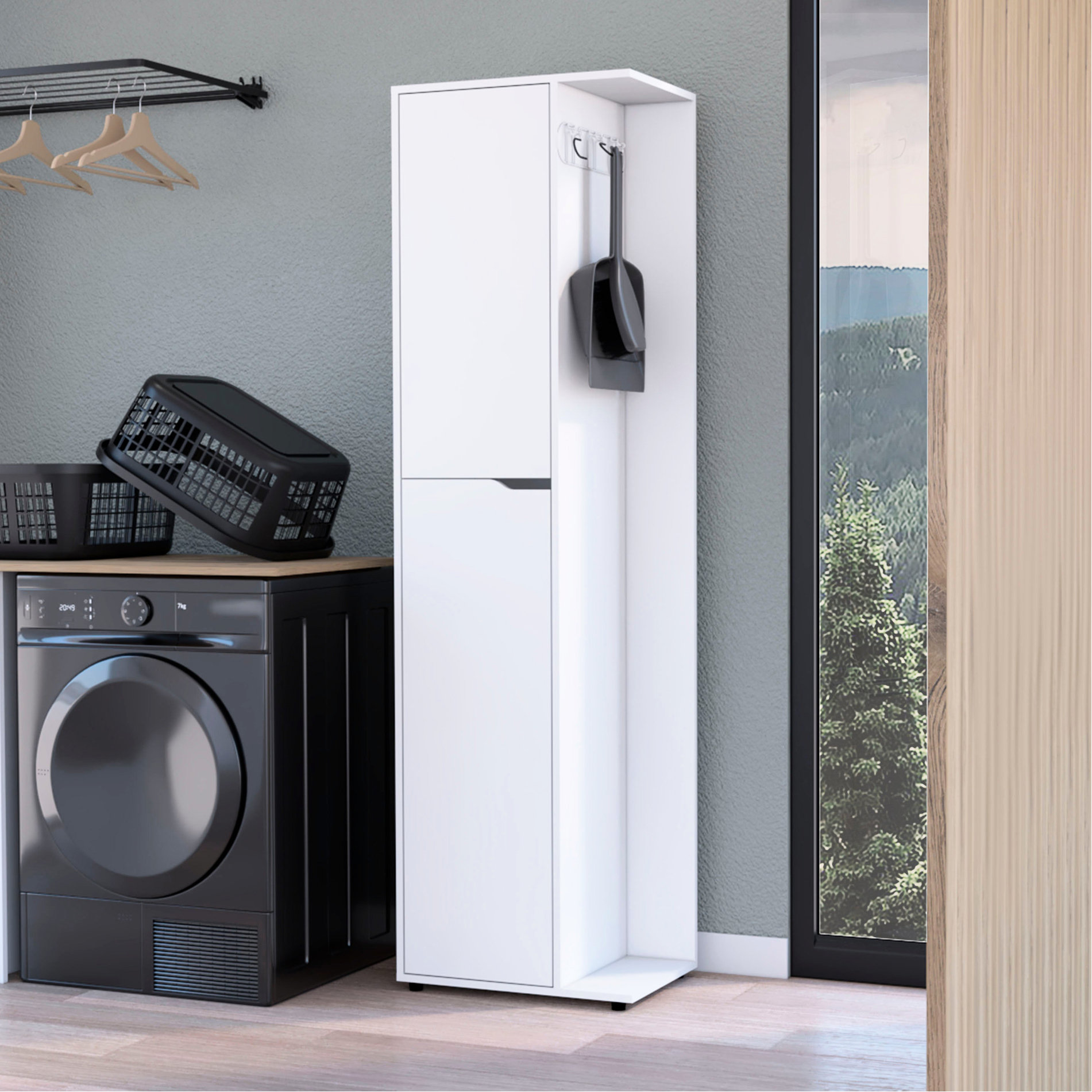 Ivy Bronx White Freestanding Cabinet With Ample Storage Capacity For ...