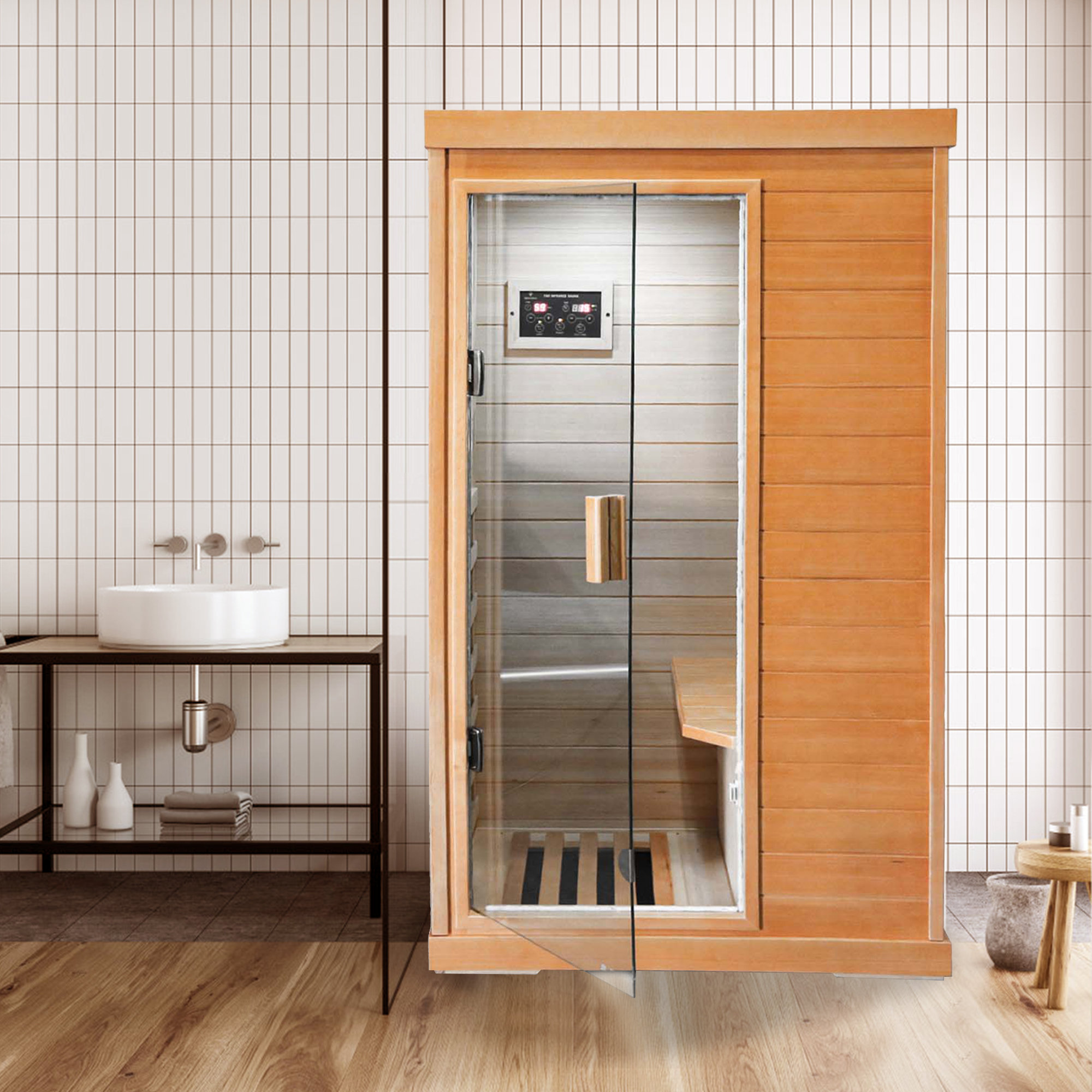 Holaki 1 - Person Bluetooth Compatible FAR Infrared Sauna 800W Indoor ...