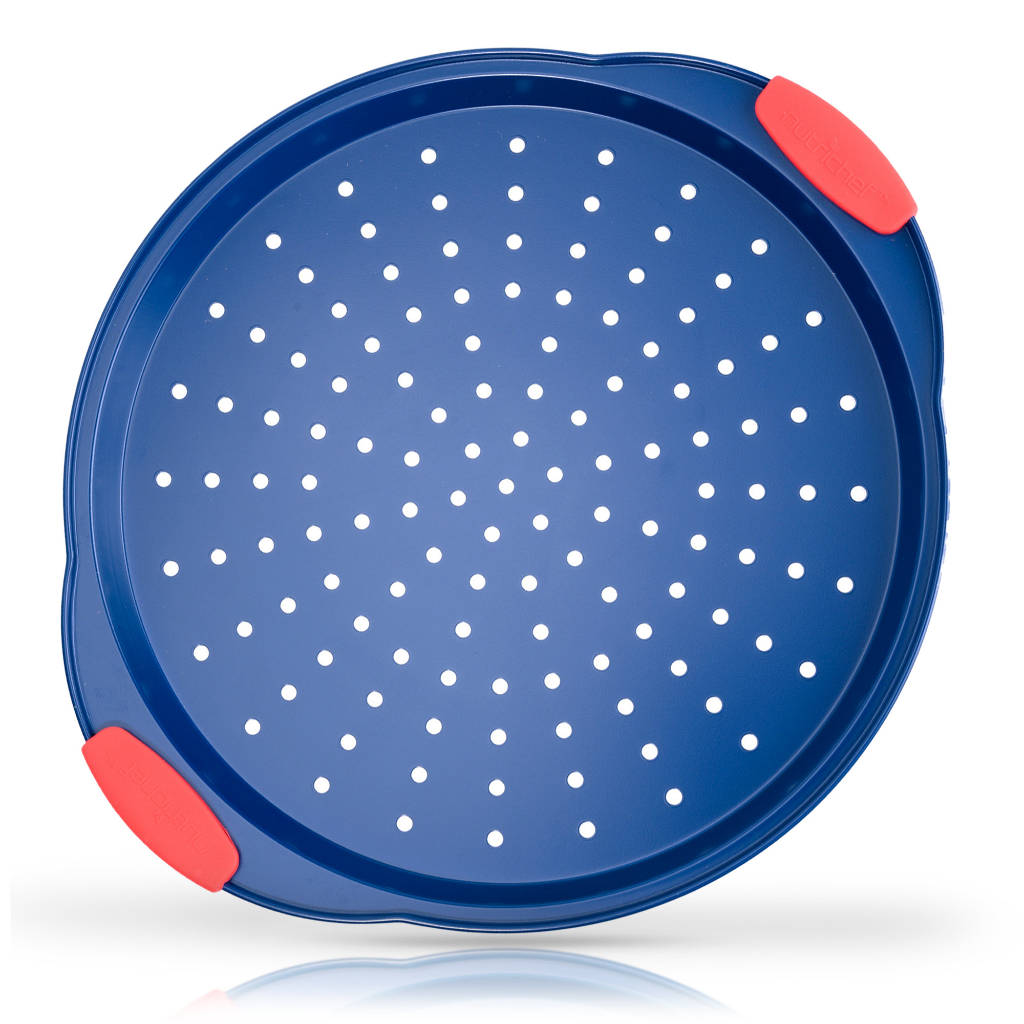 NutriChef Non-Stick Pizza Pan - Deluxe Nonstick Blue Coating Inside ...
