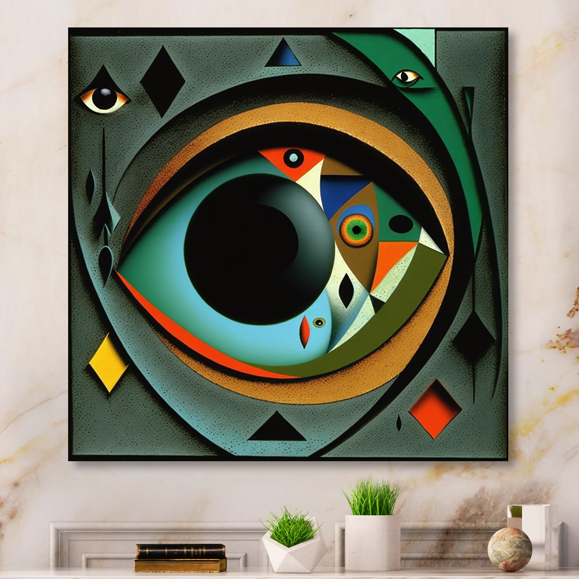 Dakota Fields Playful Imaginary Landscapes IX - Modern Geometric Metal ...