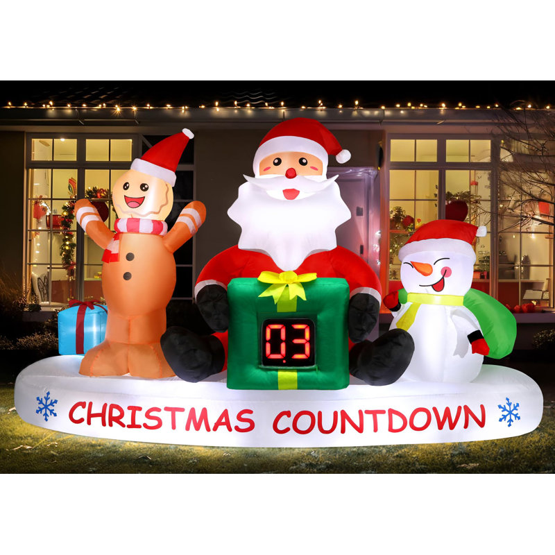 The Holiday Aisle® XIEUS 8FT Inflatable Curling Countdown | Wayfair