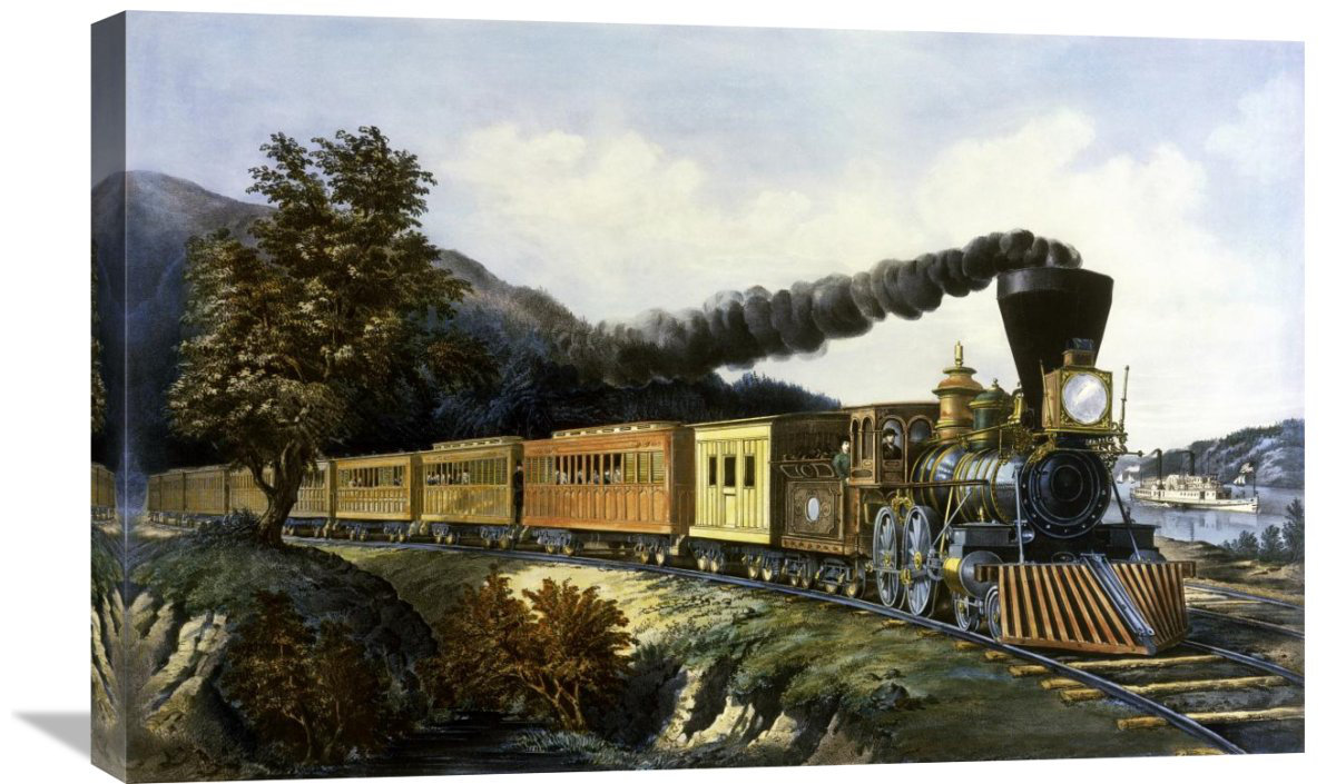 Global Gallery 'American Express Train' by Currier and Ives Painting ...