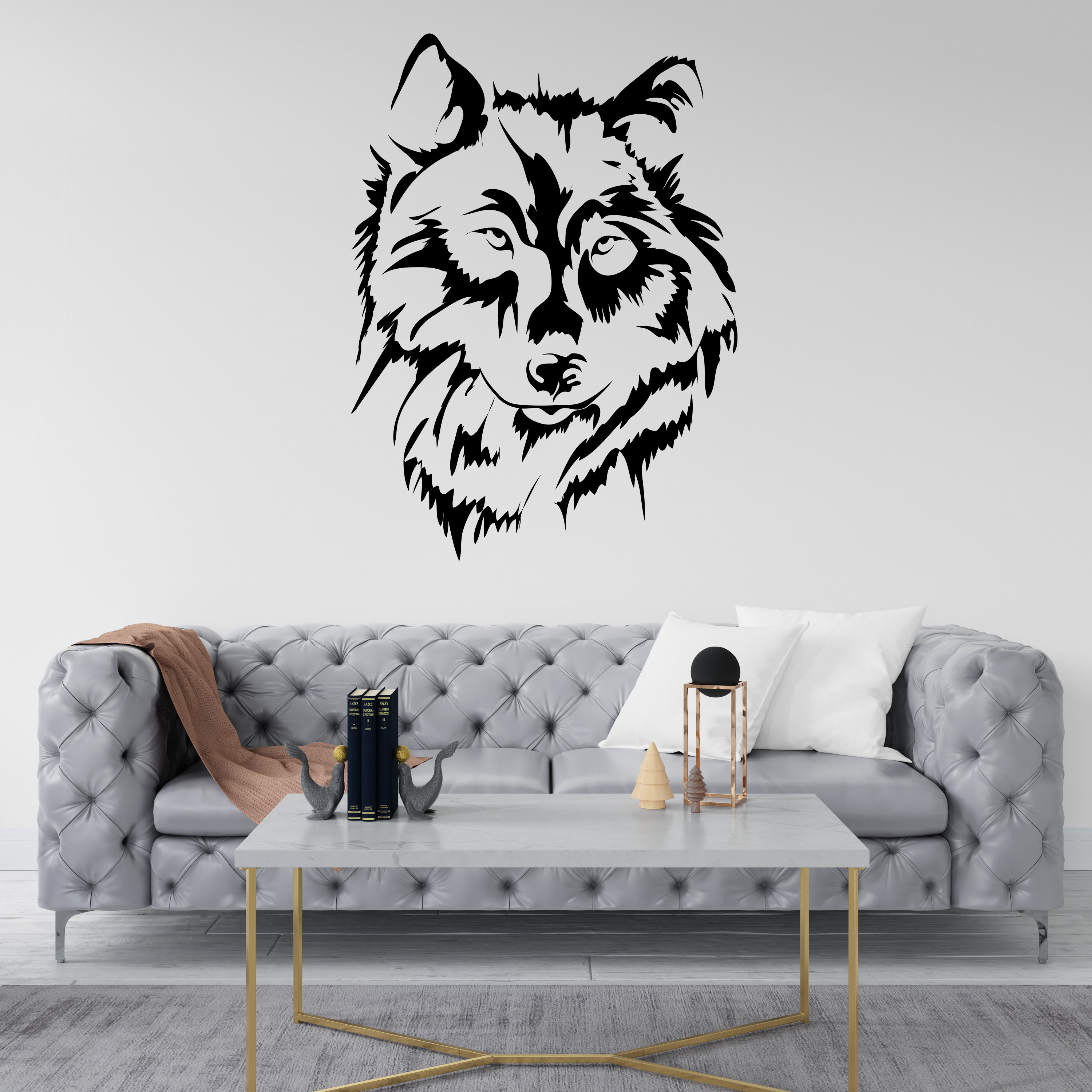 Millwood Pines Wolf Wall Decal, Wolf Wall Art, Wolf Living Room Wall ...