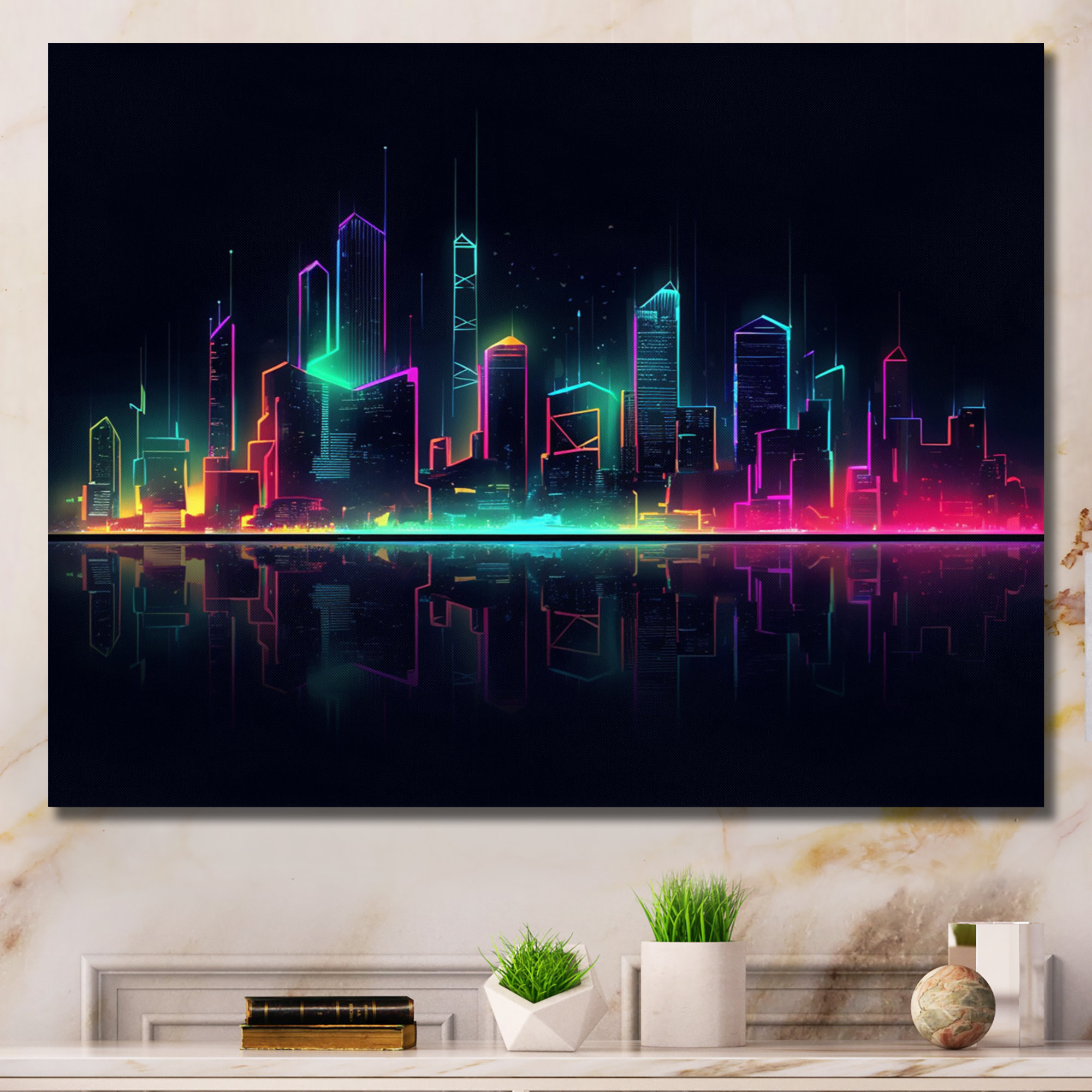 Latitude Run® Pink And Green Cityscapes In Vivid Expression III - City ...