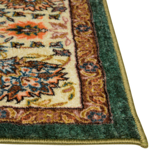 Lark Manor Ville Performance Green/Brown Rug & Reviews | Wayfair