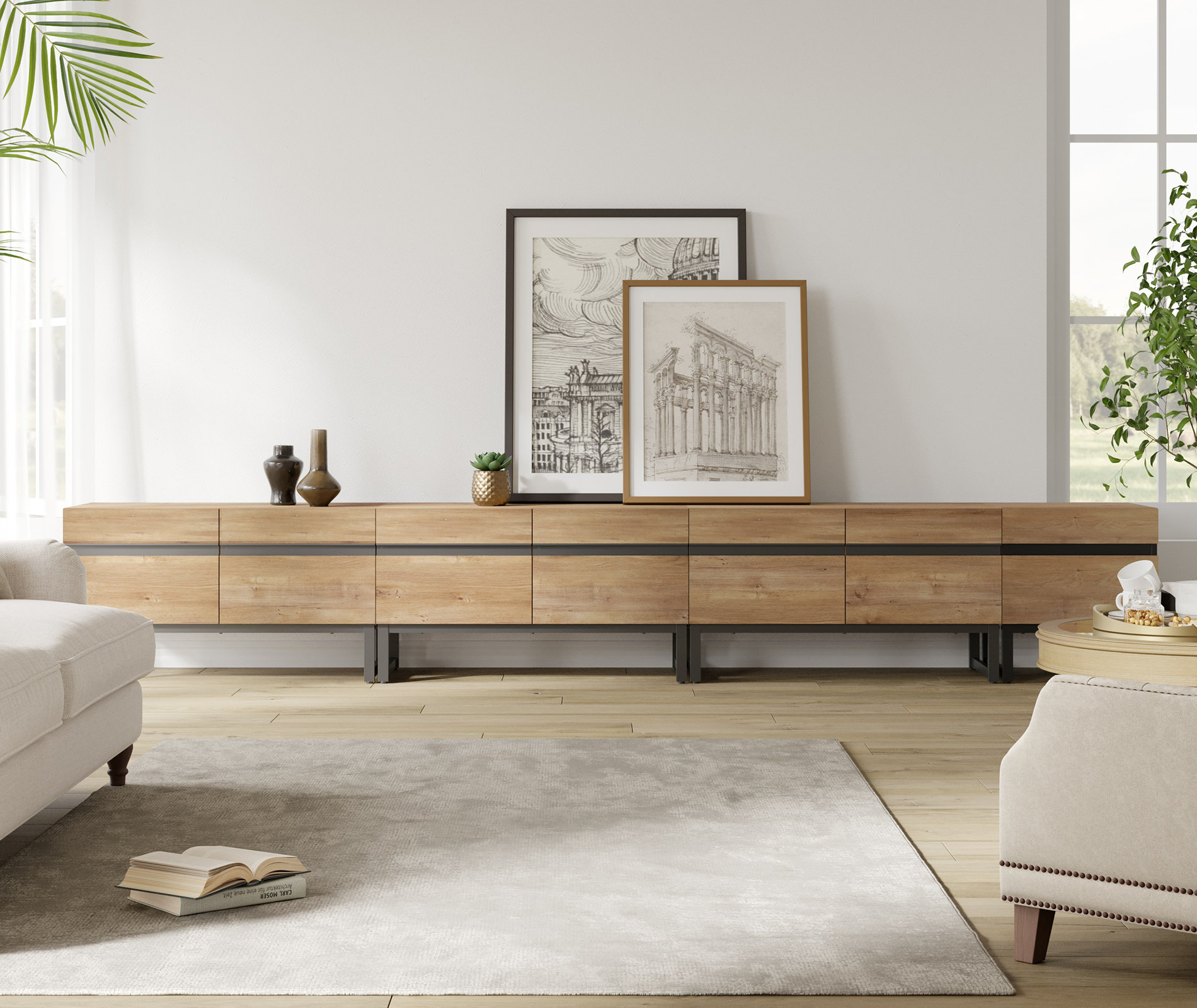 Latitude Run® Aadam Modern TV Stand, 4 In 1 Entertainment Center TV ...