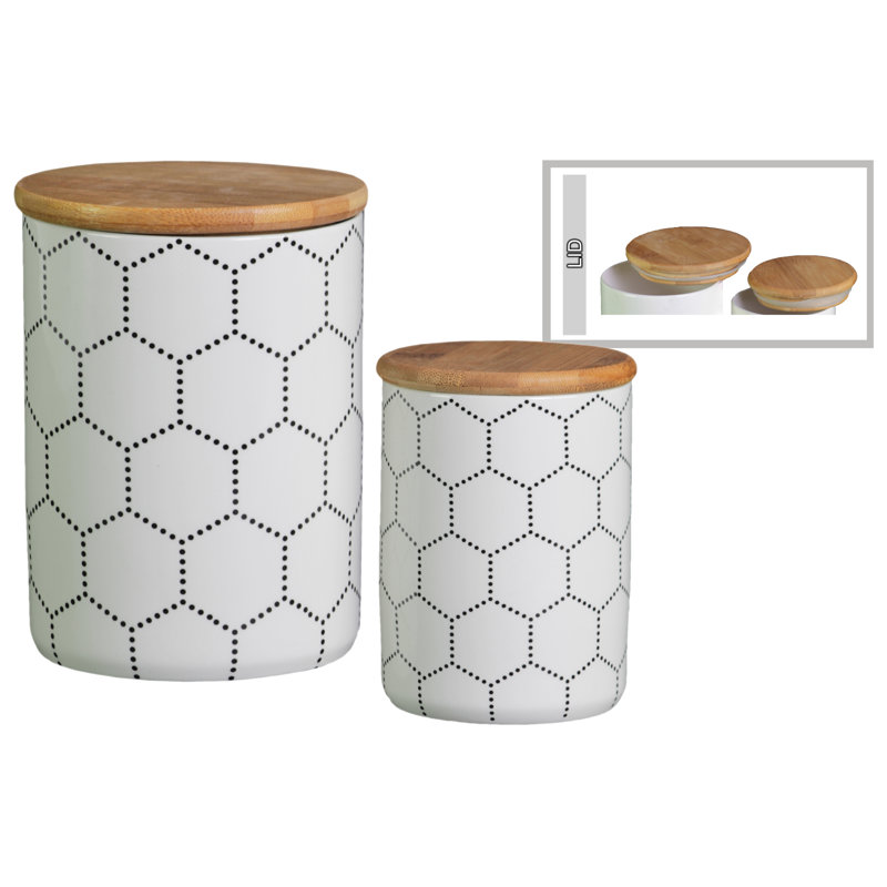 Brayden Studio® Cylinder 2 Piece Kitchen Canister Set & Reviews | Wayfair