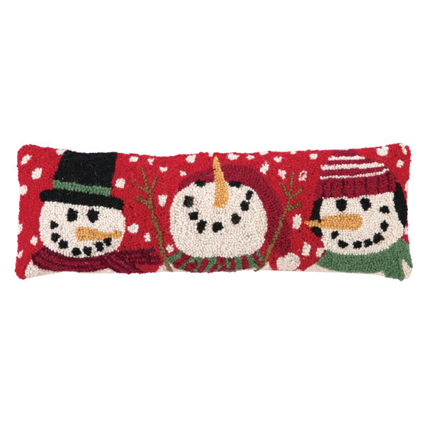 Peking Handicraft 3 Snowmen Wool Hook Holiday Throw Pillow & Reviews ...