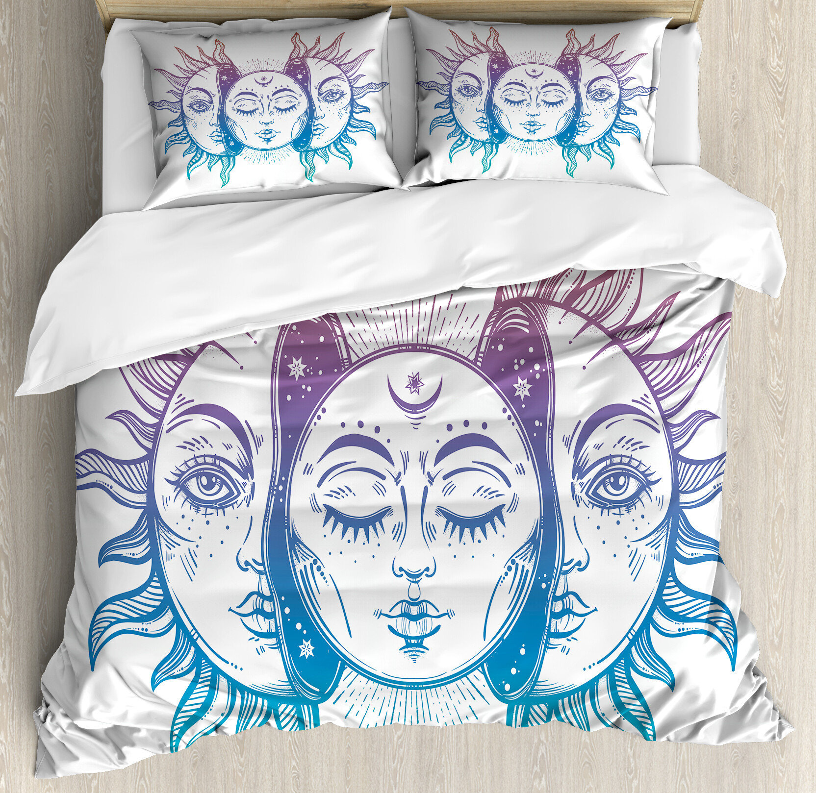 Ambesonne Moon Duvet Cover Set, East Oriental Inspired Image, Calking ...