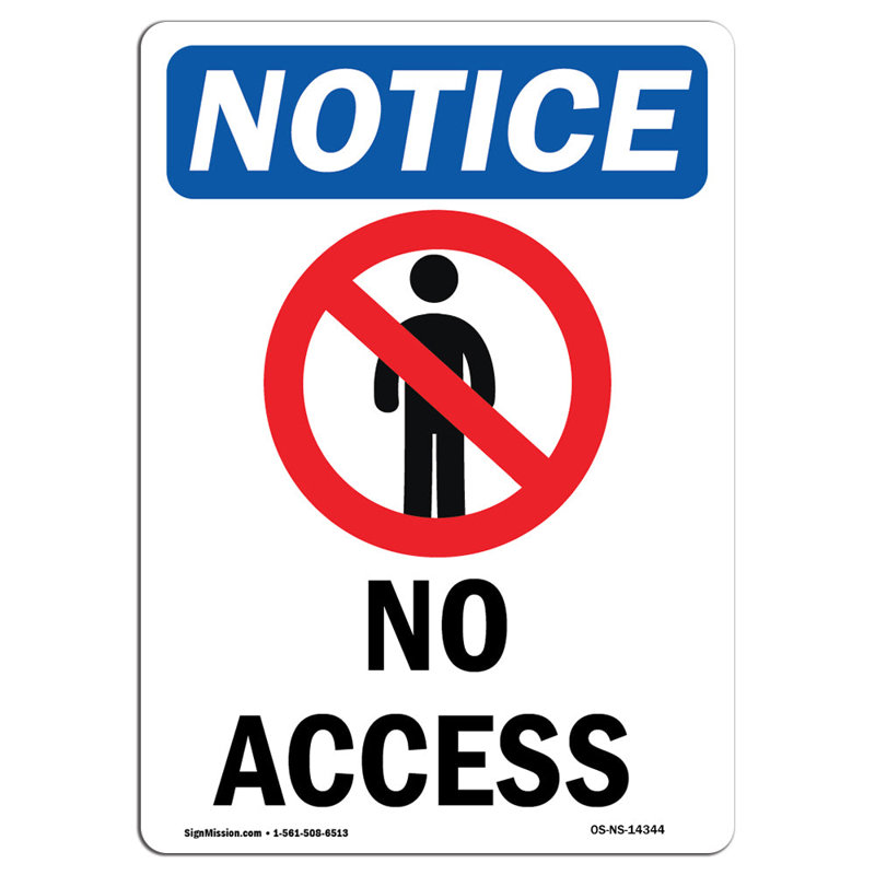 SignMission No Access Sign with Symbol | Wayfair