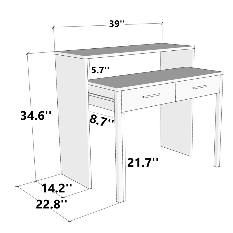 Latitude Run® Glennia 39'' W Rectangle Computer Desk | Wayfair
