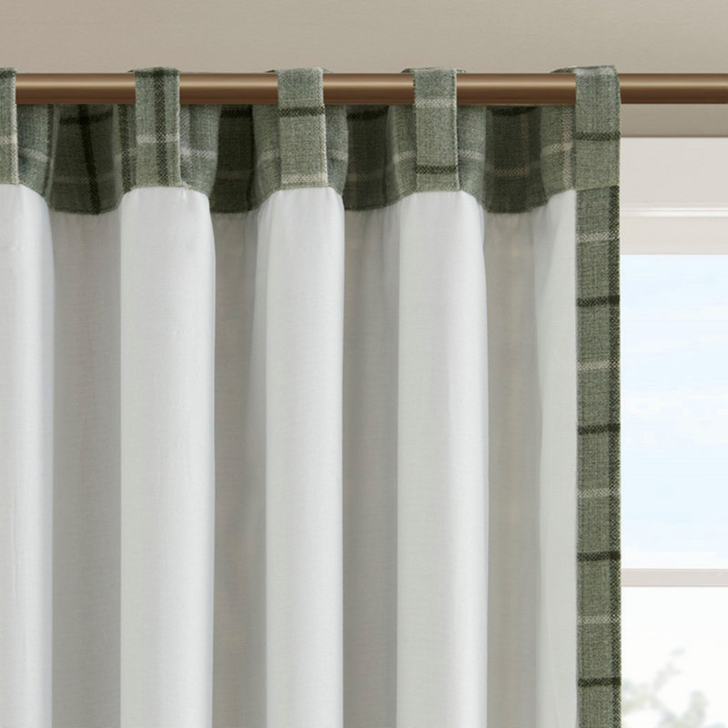 Gracie Oaks Plaid Rod Pocket And Back Tab Curtain Panel With Fleece ...