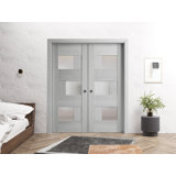 Double Sliding Modern French Doors You'll Love | Wayfair