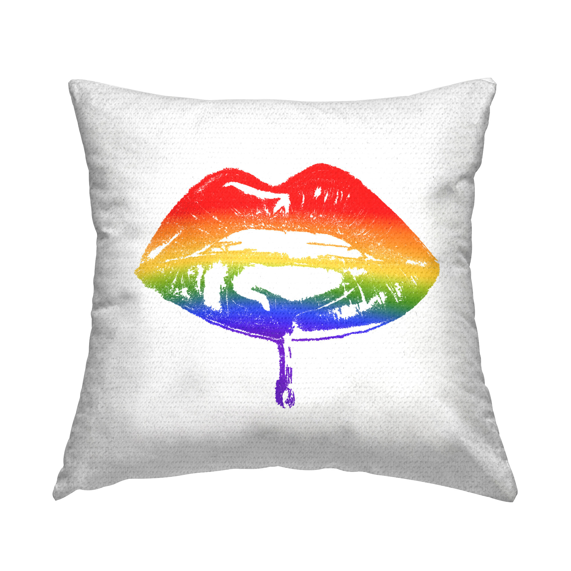 Stupell Industries Retro Puckered Rainbow Lips Cosmetic Kiss Outdoor ...