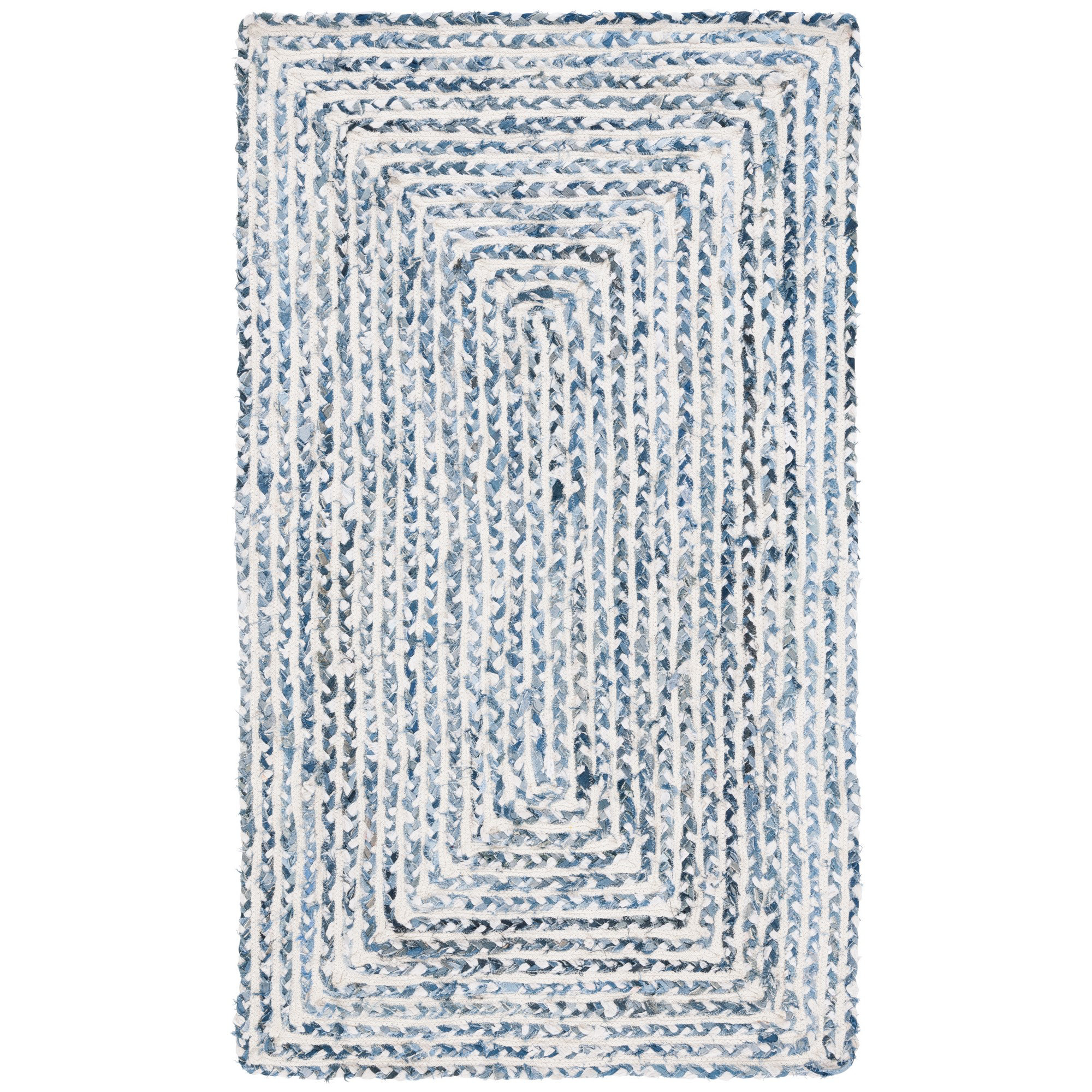 Gracie Oaks Braided Area Rug In Blue / Ivory & Reviews - Wayfair Canada