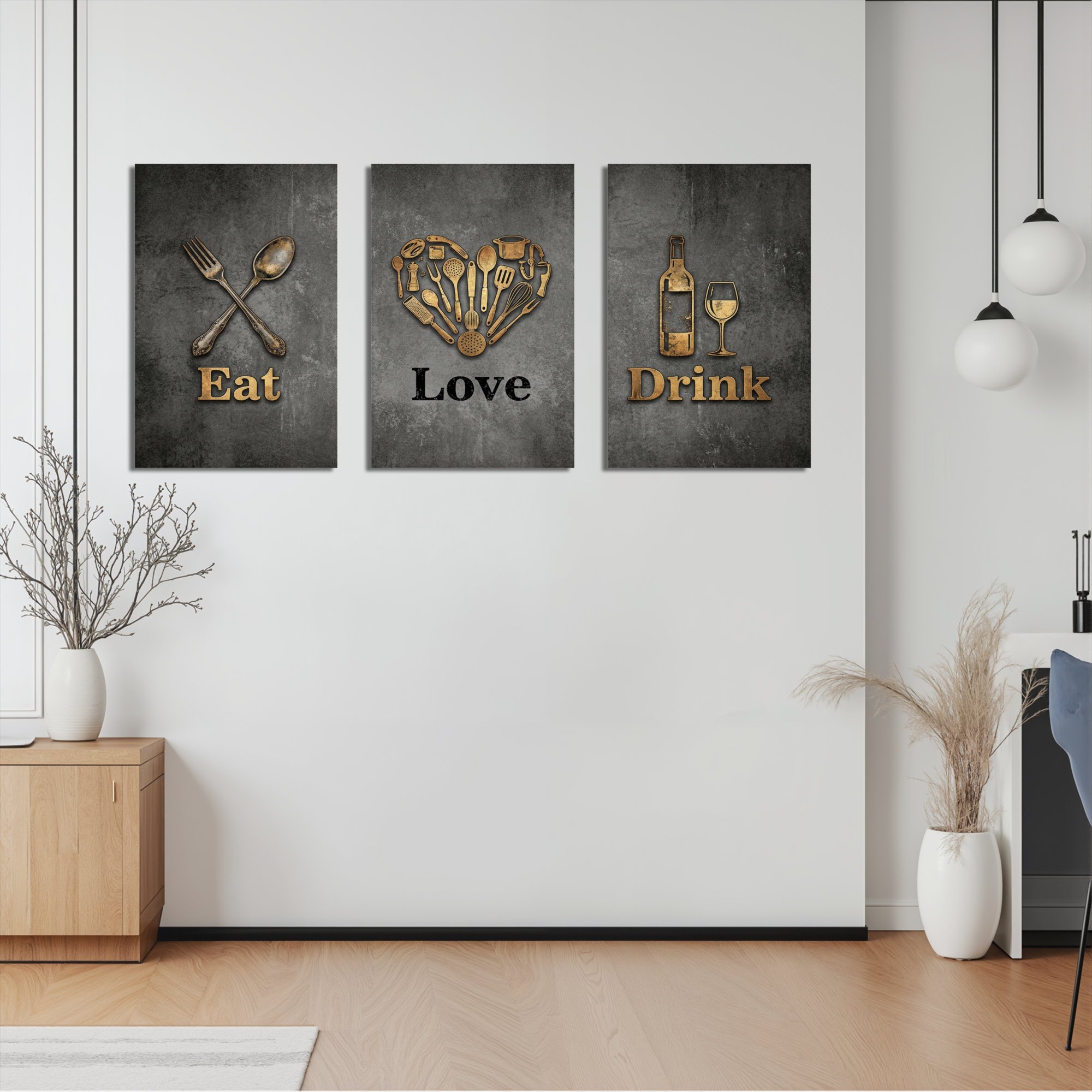 Winston Porter Eat Love Drink Canvas Wrapped Wall Art Oil Painting ...