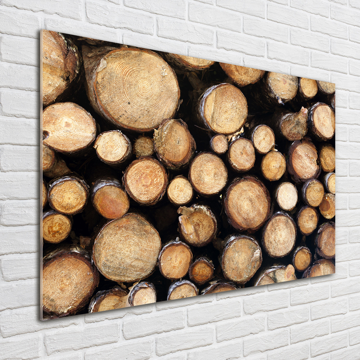 Ebern Designs Logs Of Wood - Unframed Art Prints on Glass | Wayfair.co.uk