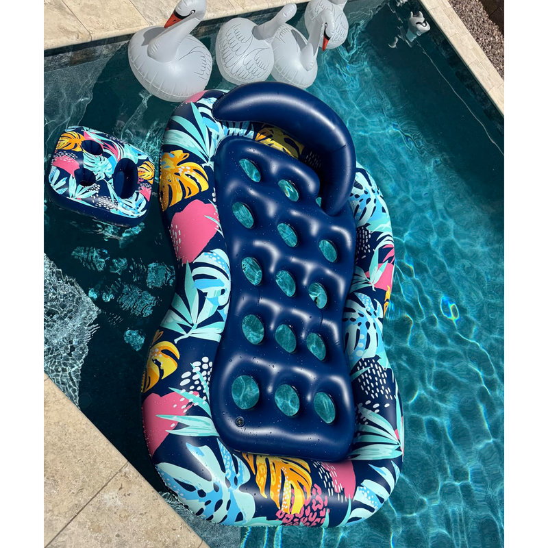 Kovity Pool Lounger Float, Inflatable Pool Floats with Detachable Cup ...