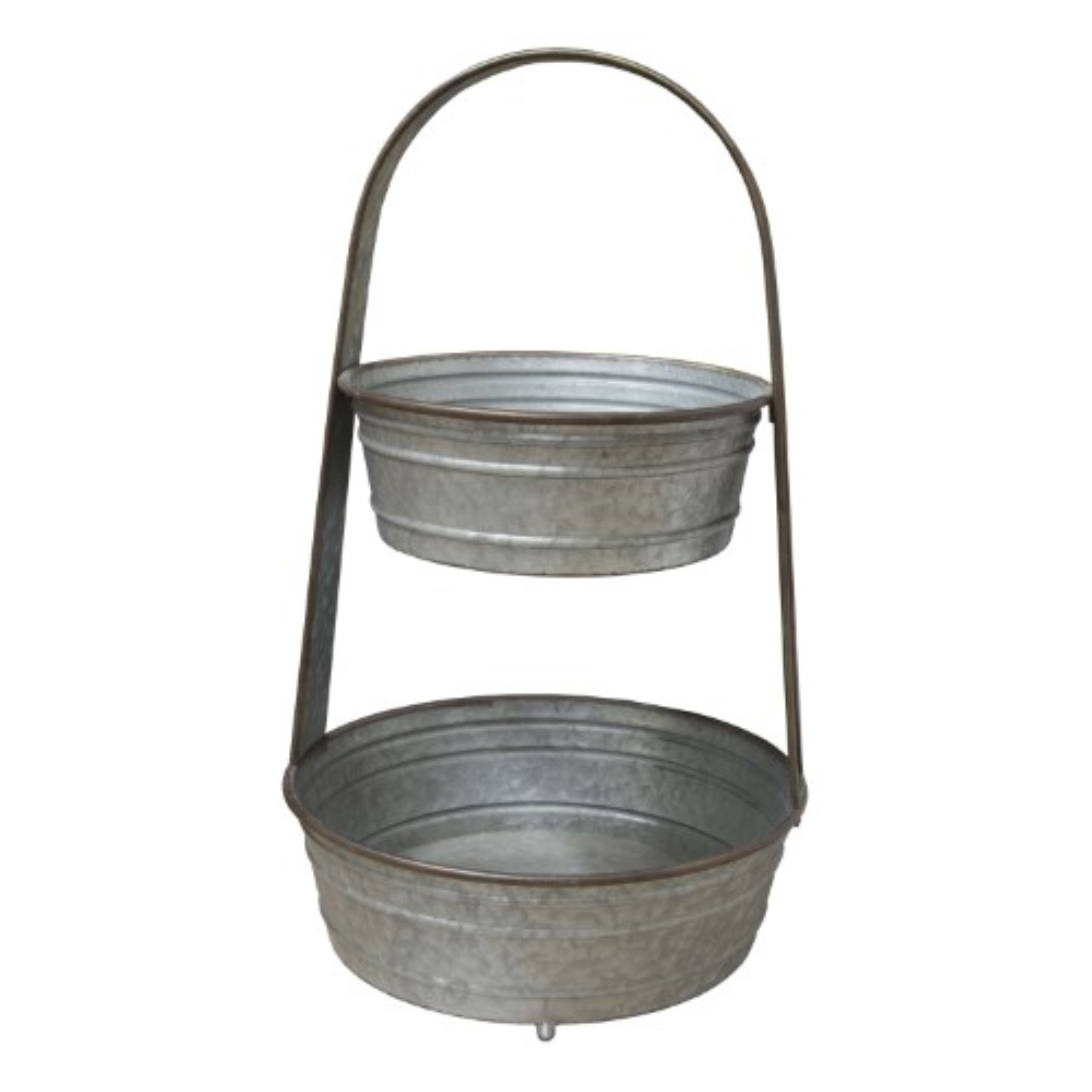 Rosalind Wheeler Daeshia VIP Metal 31.5 in. Silver 2-Tier Basin Bucket ...