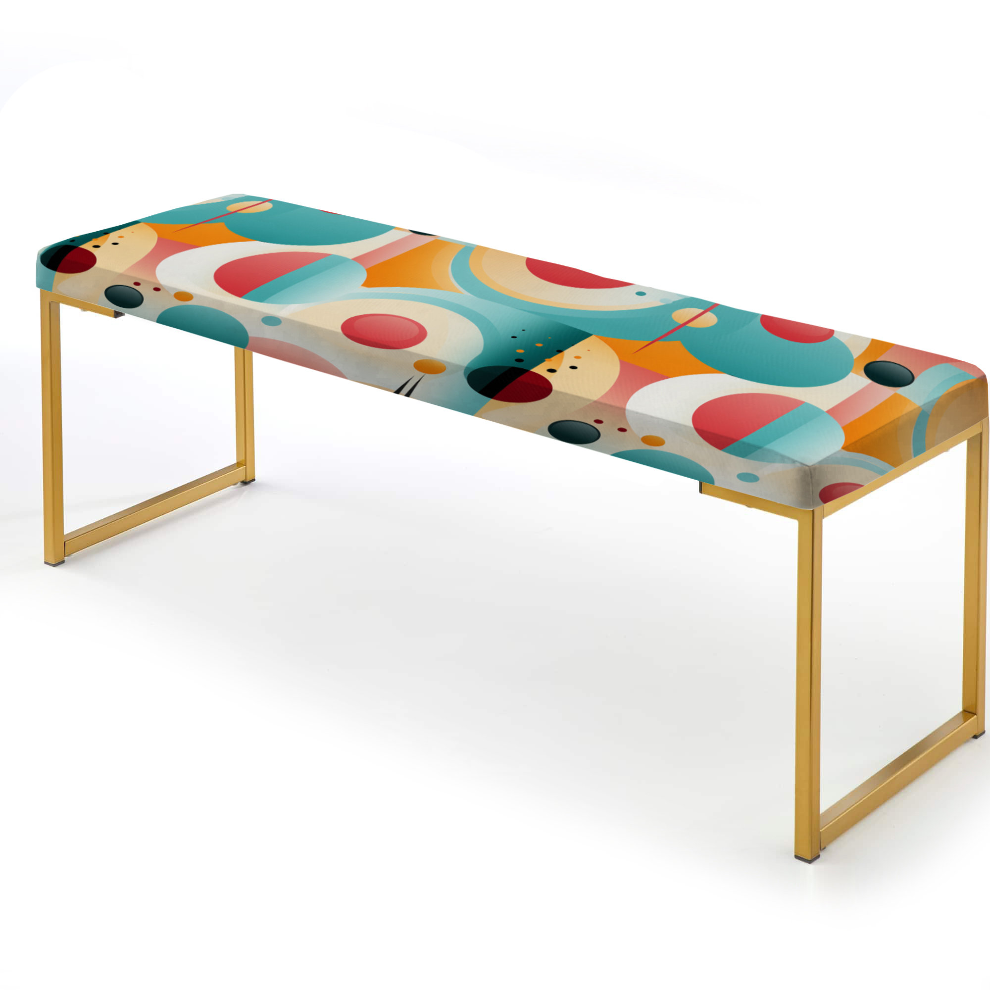 Design Art Retro Geometric Spheres Illusion - Vintage Upholstered Gold ...