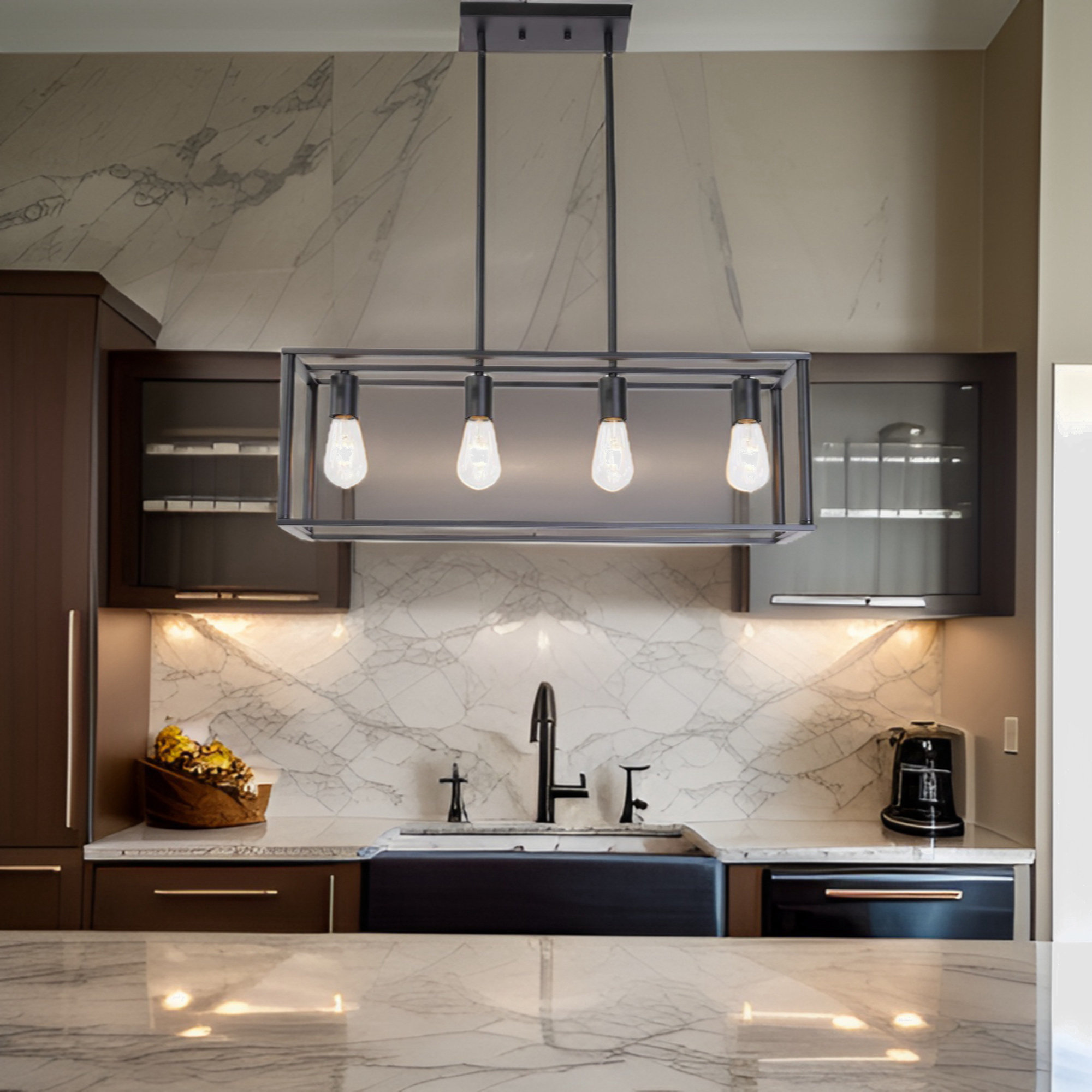 Go Peak Track Pendant Lighting 4 Light Industrial Vintage Open Frame ...