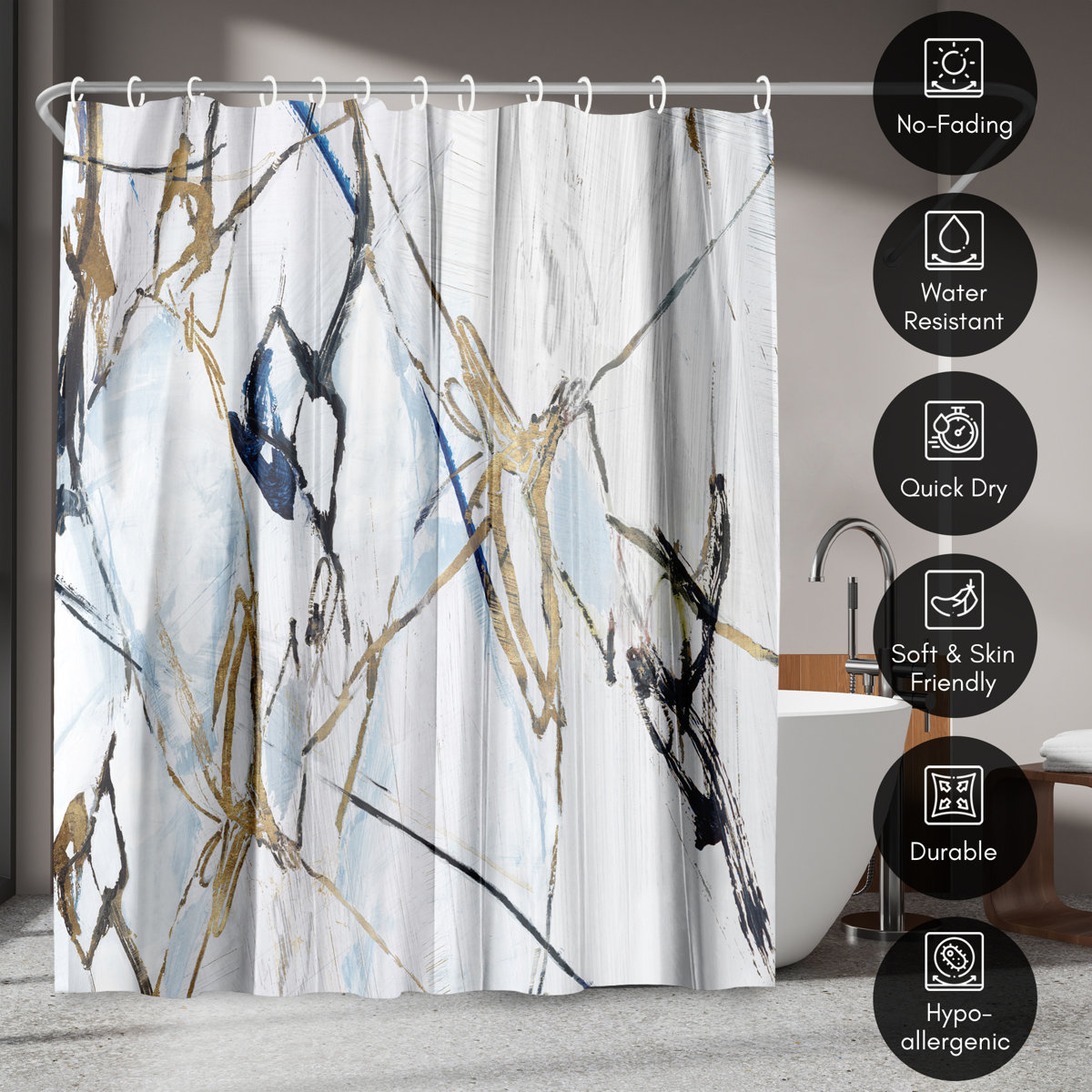 The Twillery Co.® Abstract Shower Curtain Moonstruck by PI Creative Art ...