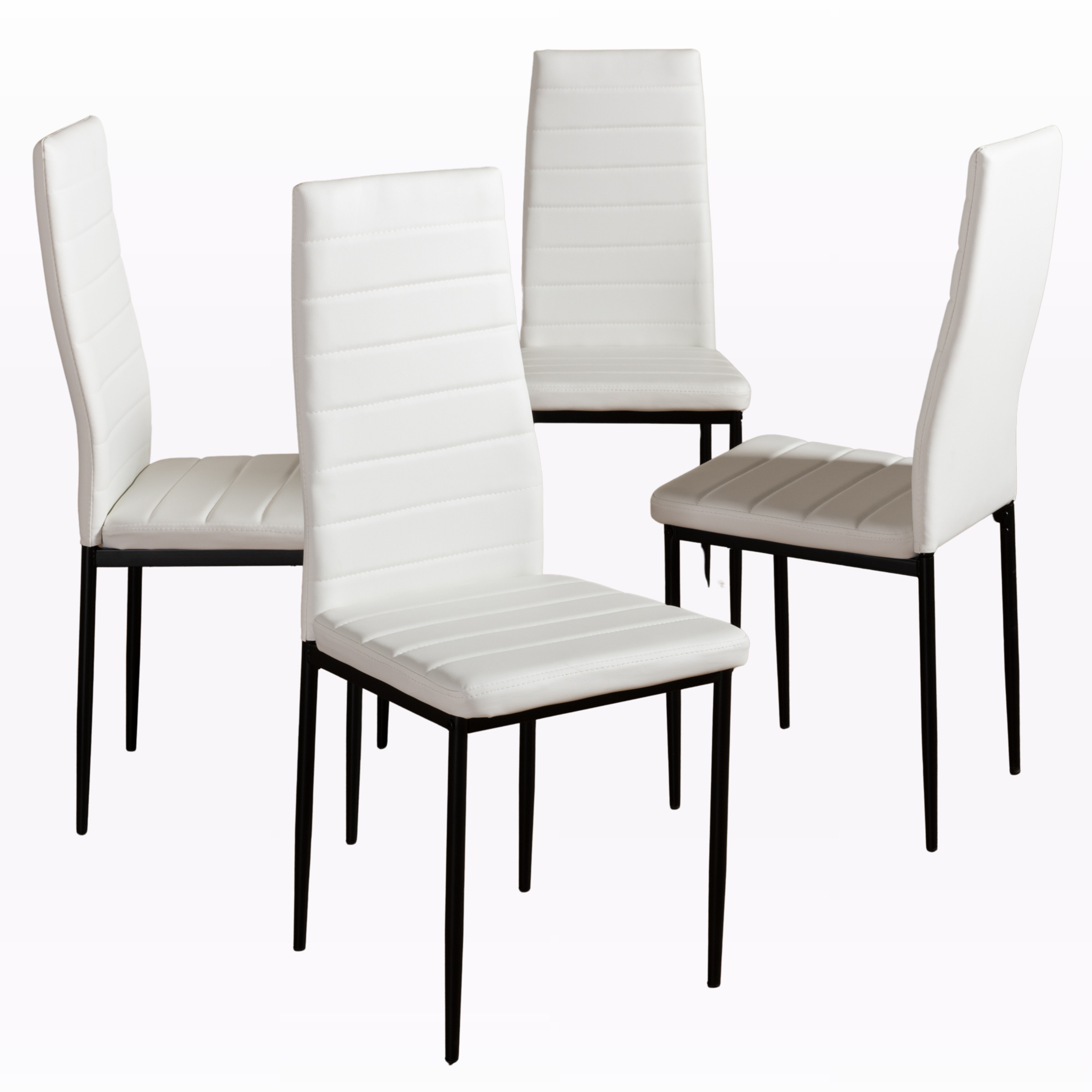 Livi Homes Folio Dining Chairs (Set of 4) with White Faux Leather Upholstery | Wayfair