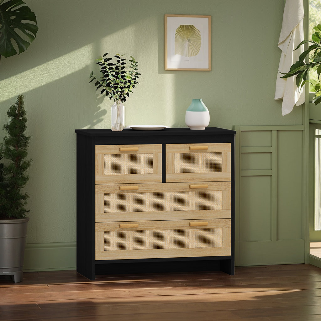 Dakota Fields 4-Drawer Wicker Storage Cabinet | Wayfair