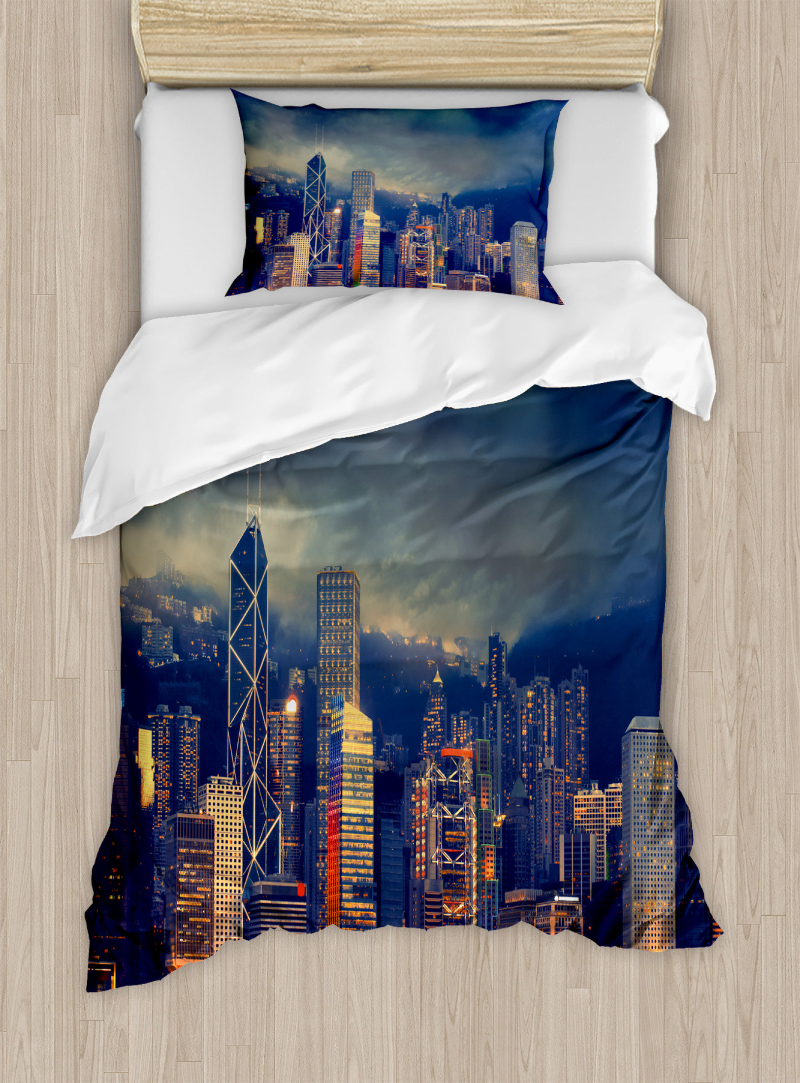 Ambesonne Cityscape Duvet Cover Set | Wayfair