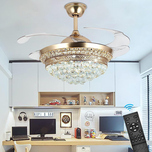 Wayfair | Retractable Blades Ceiling Fans You'll Love in 2023