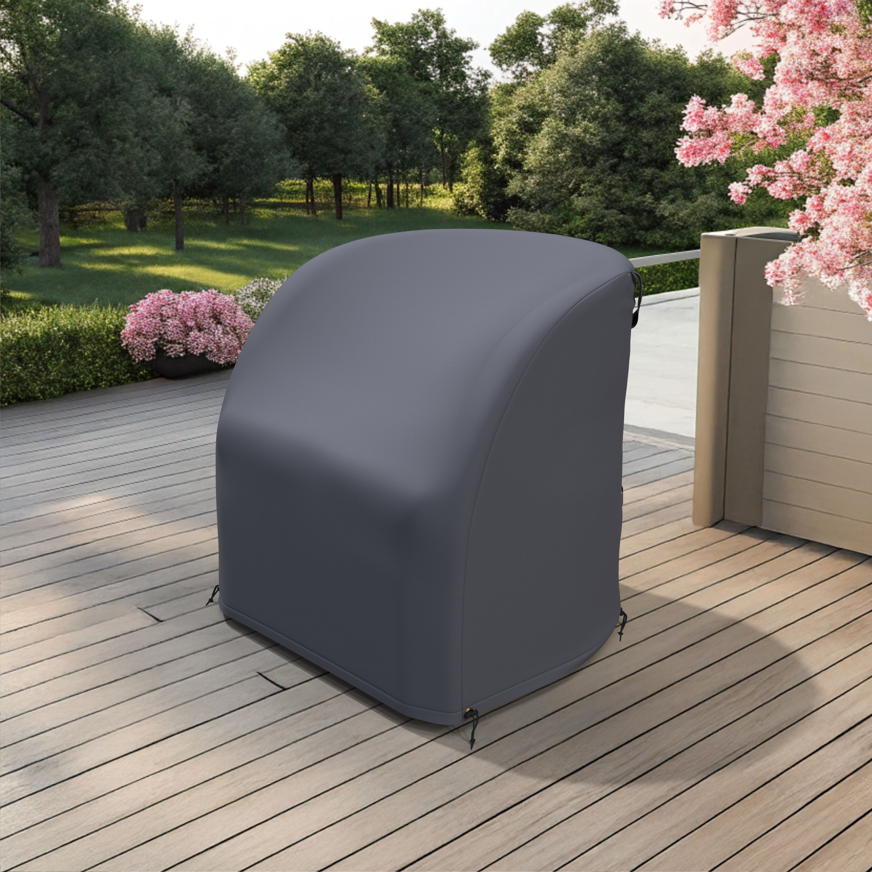 Latitude Run® Maxille Swivel Wicker Outdoor Lounge Chair Patio Cover ...