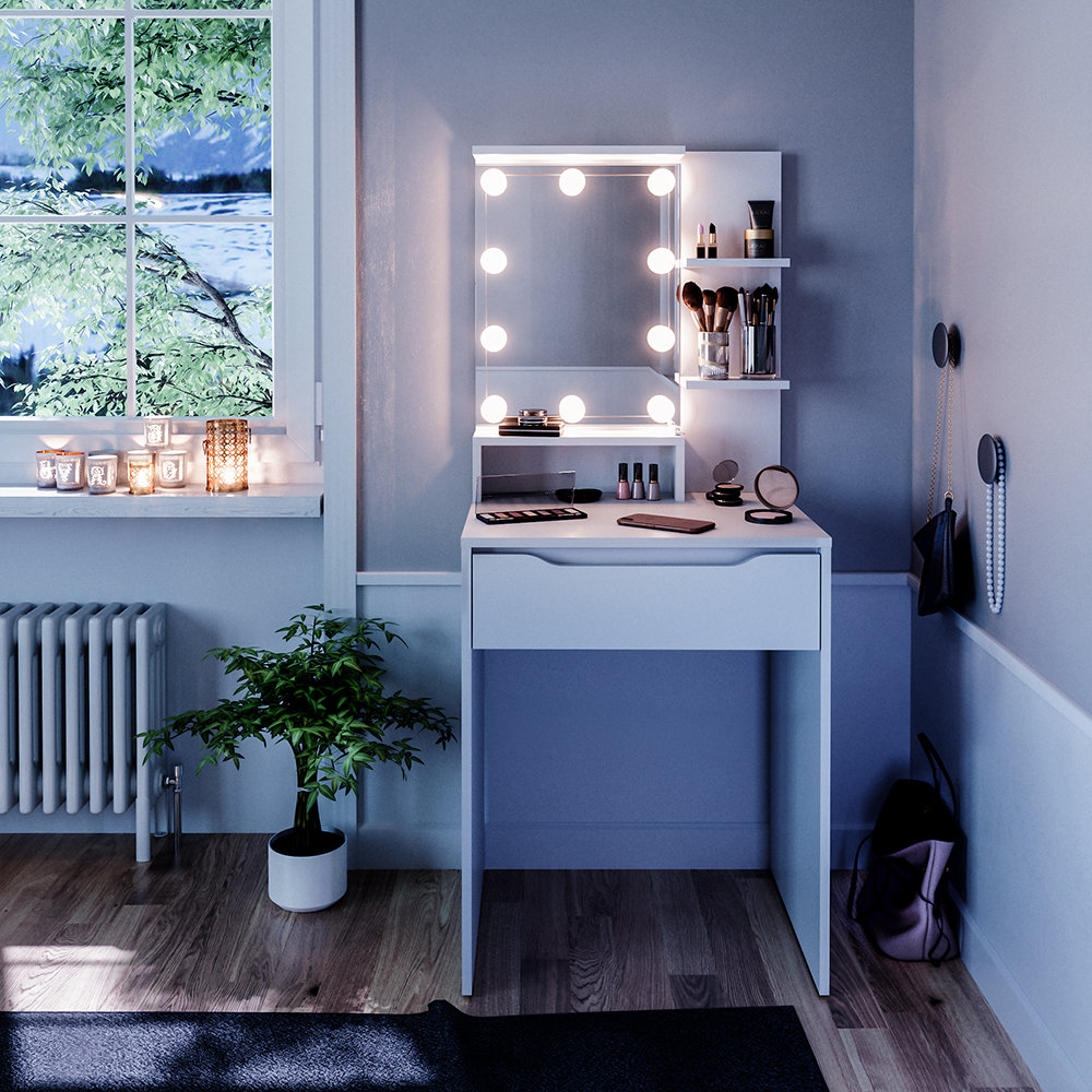 Brayden Studio Dressing Table with Mirror | Wayfair.ie