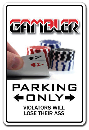 SignMission Gambler Decal Parking Cards Gambling Las Vegas 21 Poker ...