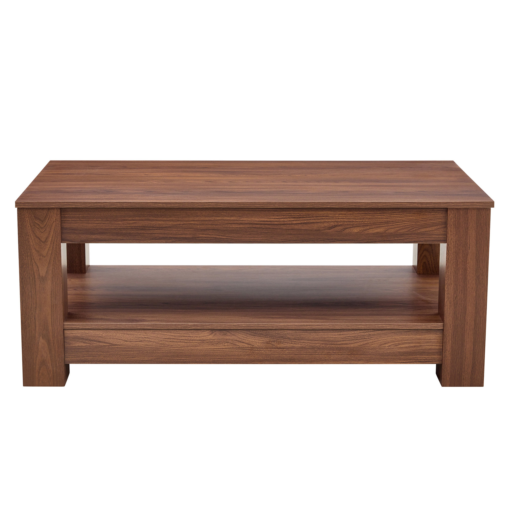 Latitude Run® A Modern And Practical Walnut Coffee Table. The Double ...