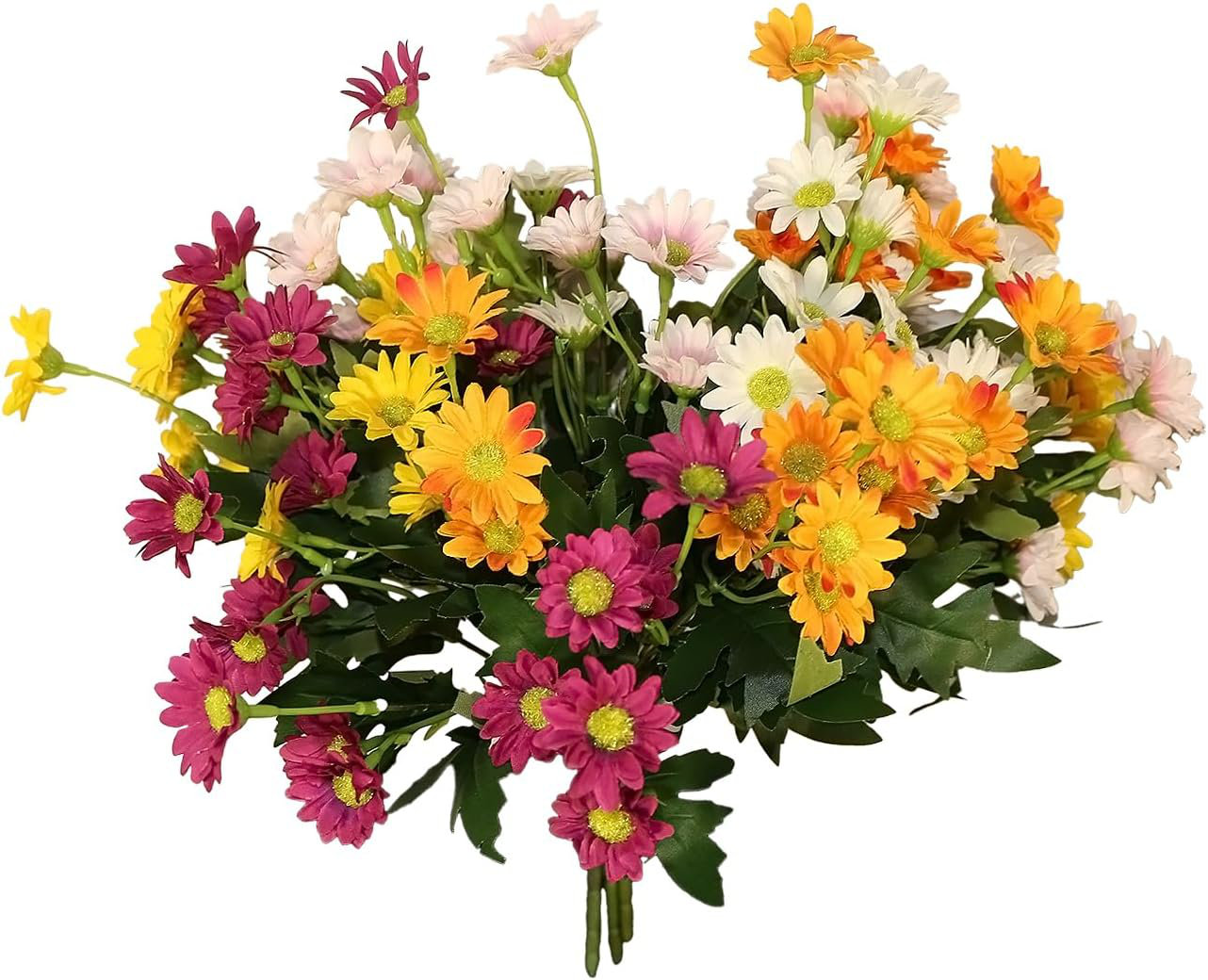 Primrue Artificial Fake Flowers, 5 Bundles Multi-Color Daisy Plastic ...