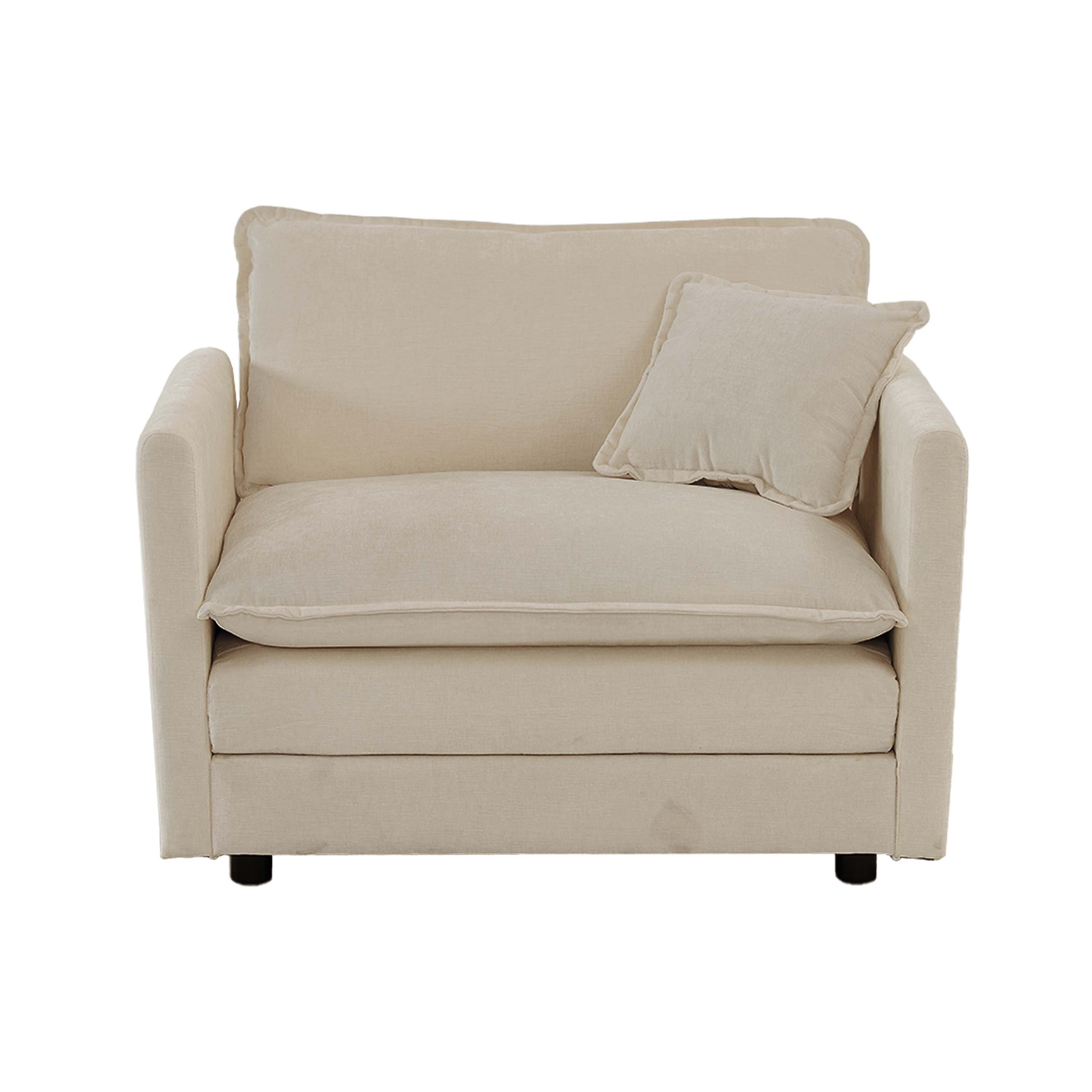 Ebern Designs Comfy Deep Single Seat Sofa Upholstered Reading Armchair ...