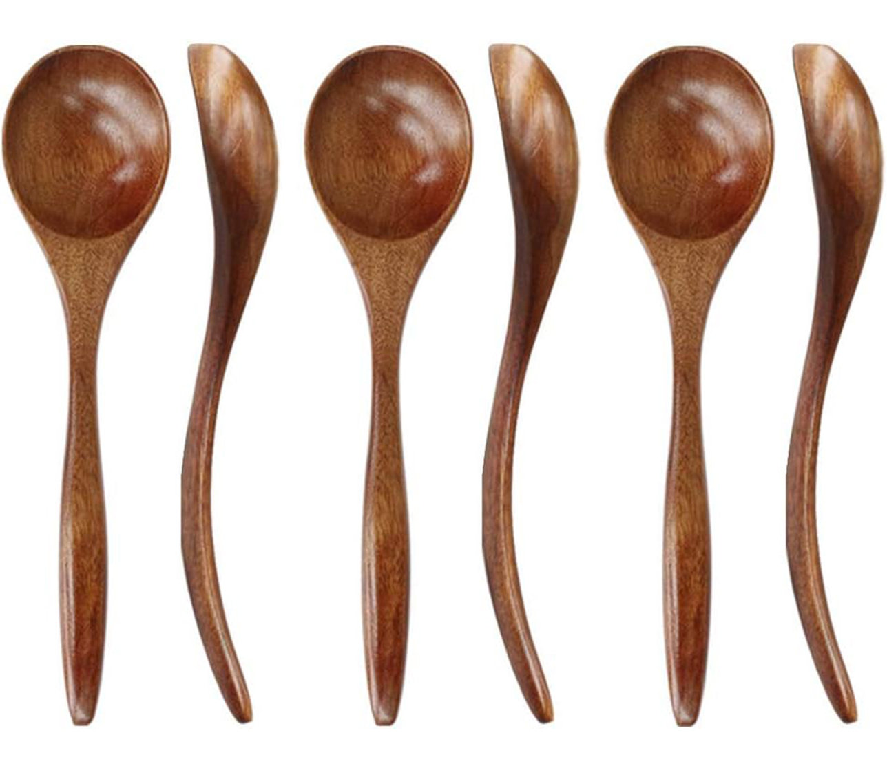 Suprib Wood Spoon For Eating, 6-Piece Wooden Spoons | Wayfair