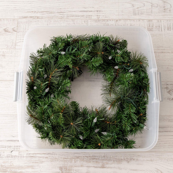 Rebrilliant 33 Quart Christmas Wreath Storage Container Box With Lid, 3 ...
